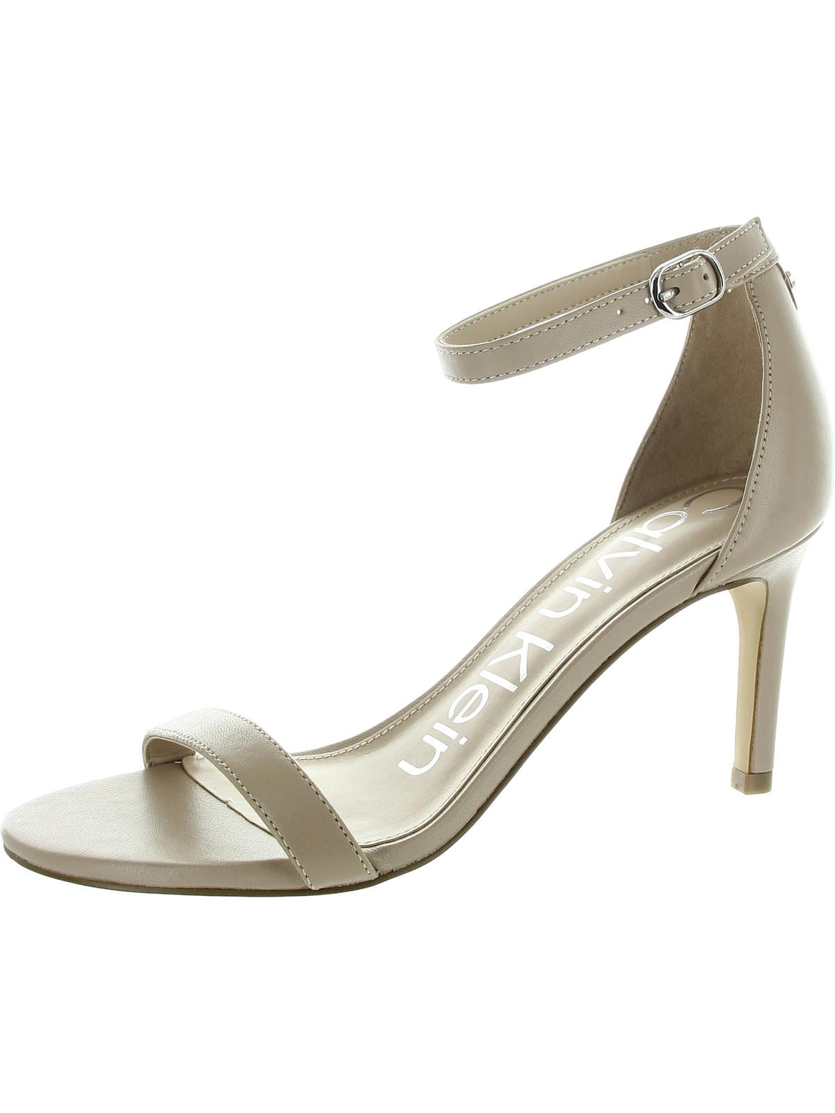 Calvin Klein Womens Fairy Leather Ankle Strap Heels - Walmart.com