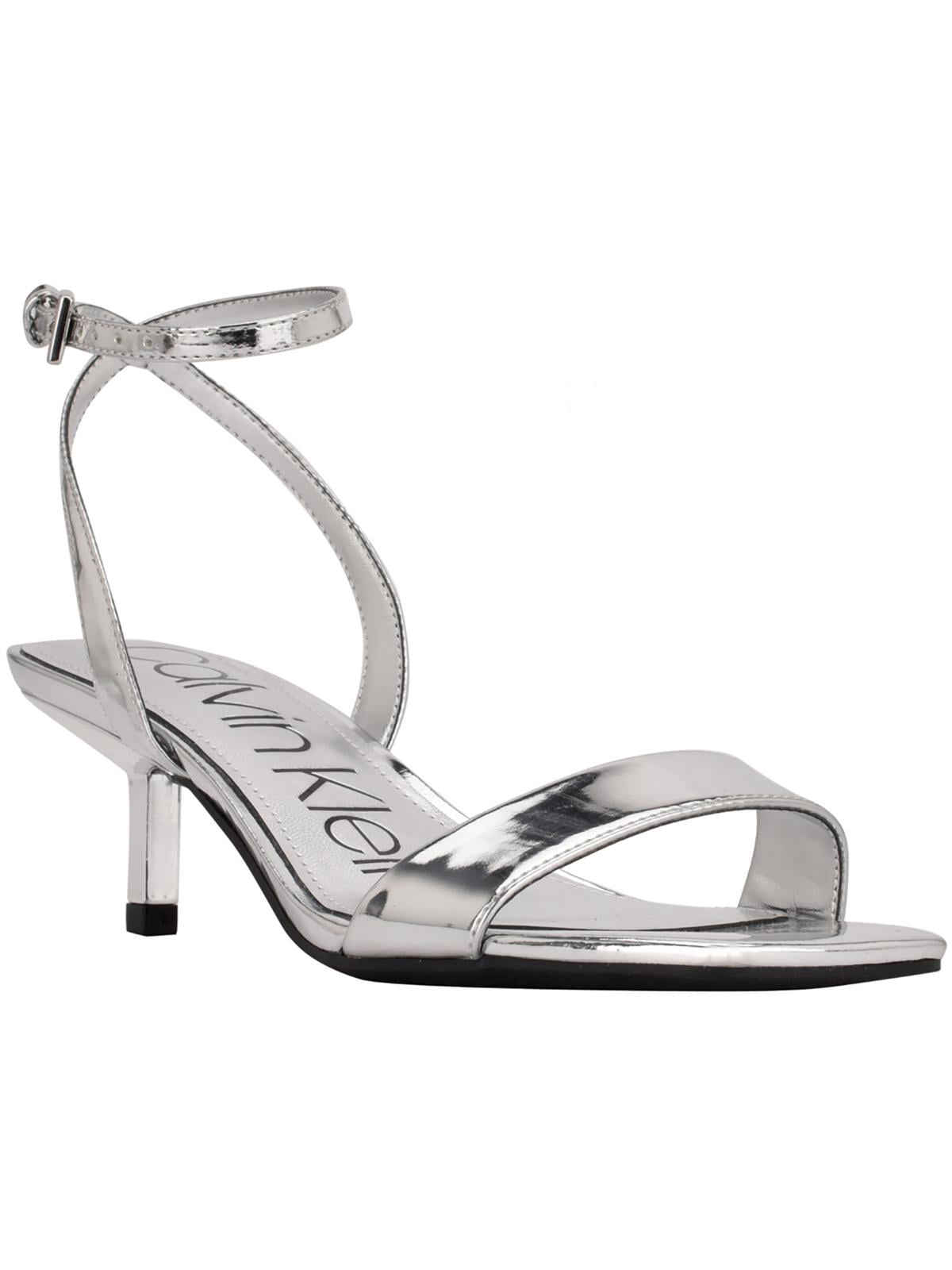 Calvin Klein Womens Gerri Faux Leather Ankle Strap Heels - Walmart.com
