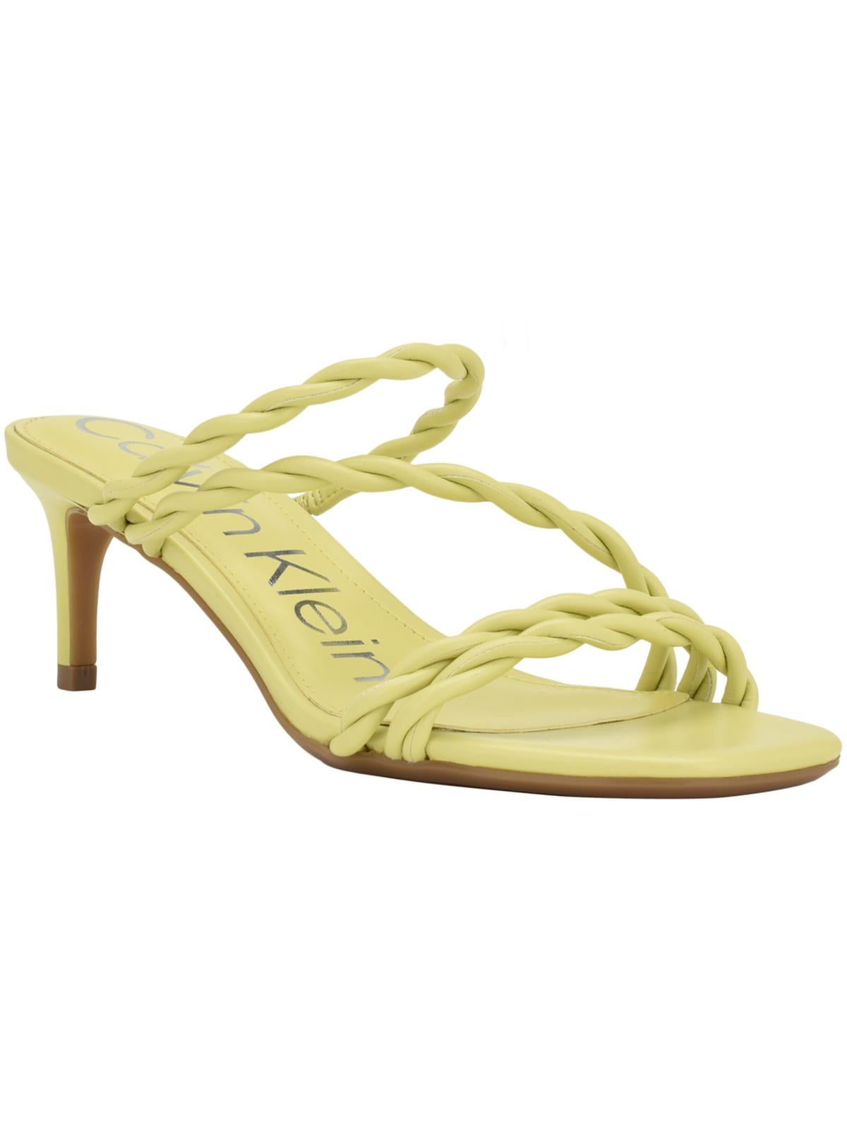 Calvin Klein Womens Ileyia Faux Leather Kitten Slide Sandals - Walmart.com