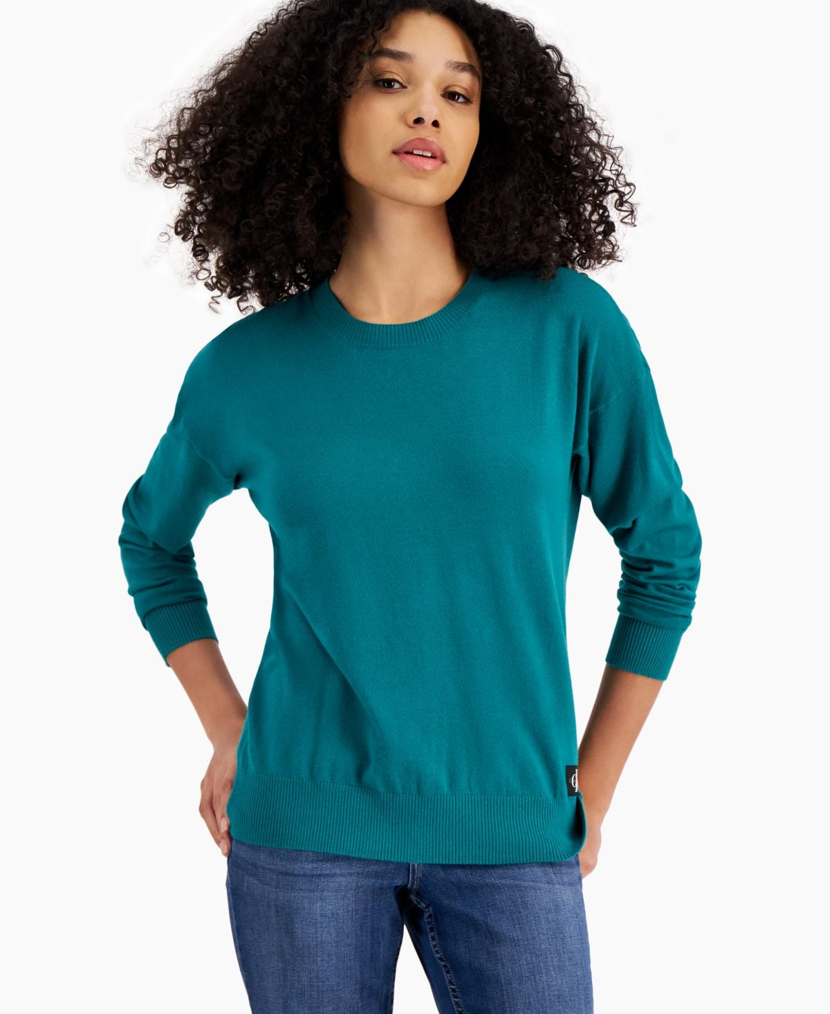 Calvin Klein Womens Long-Sleeve Crewneck Sweater - Walmart.com
