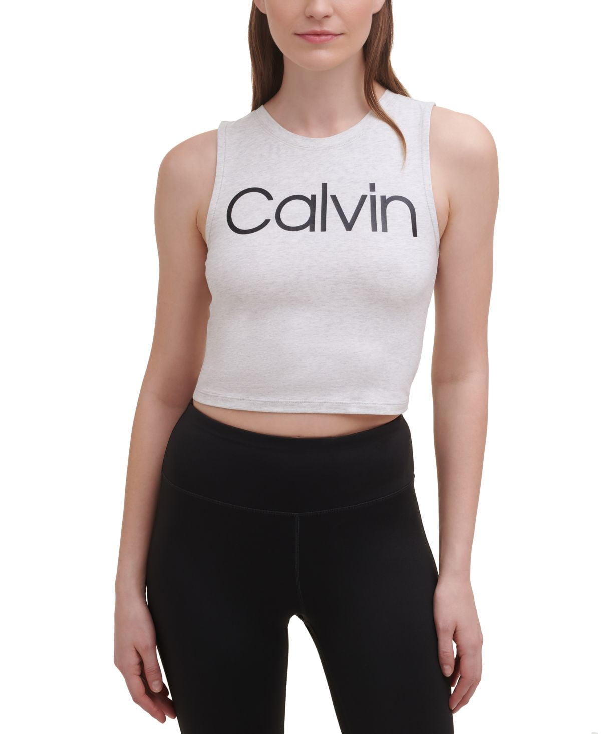 Calvin Klein Womens Performance Cropped Logo Top - Walmart.com