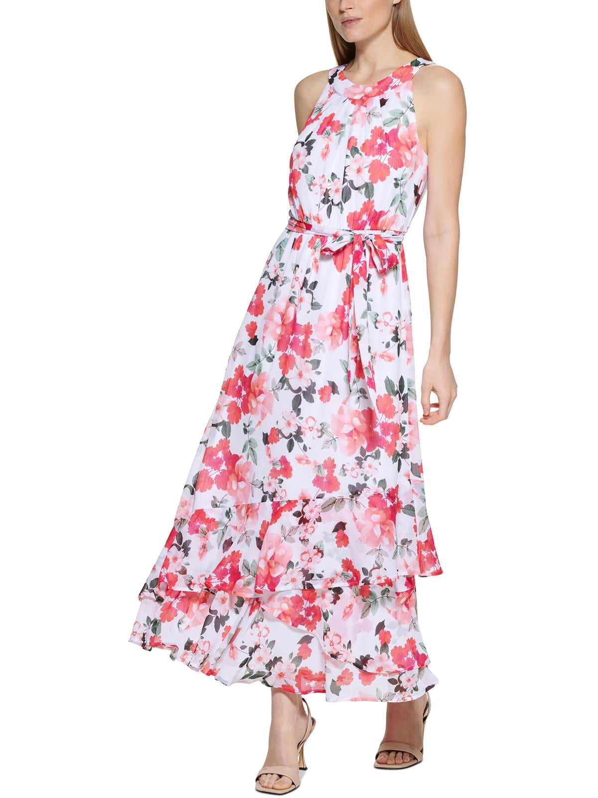 Calvin Klein Womens Petites Belted Long Maxi Dress - Walmart.com