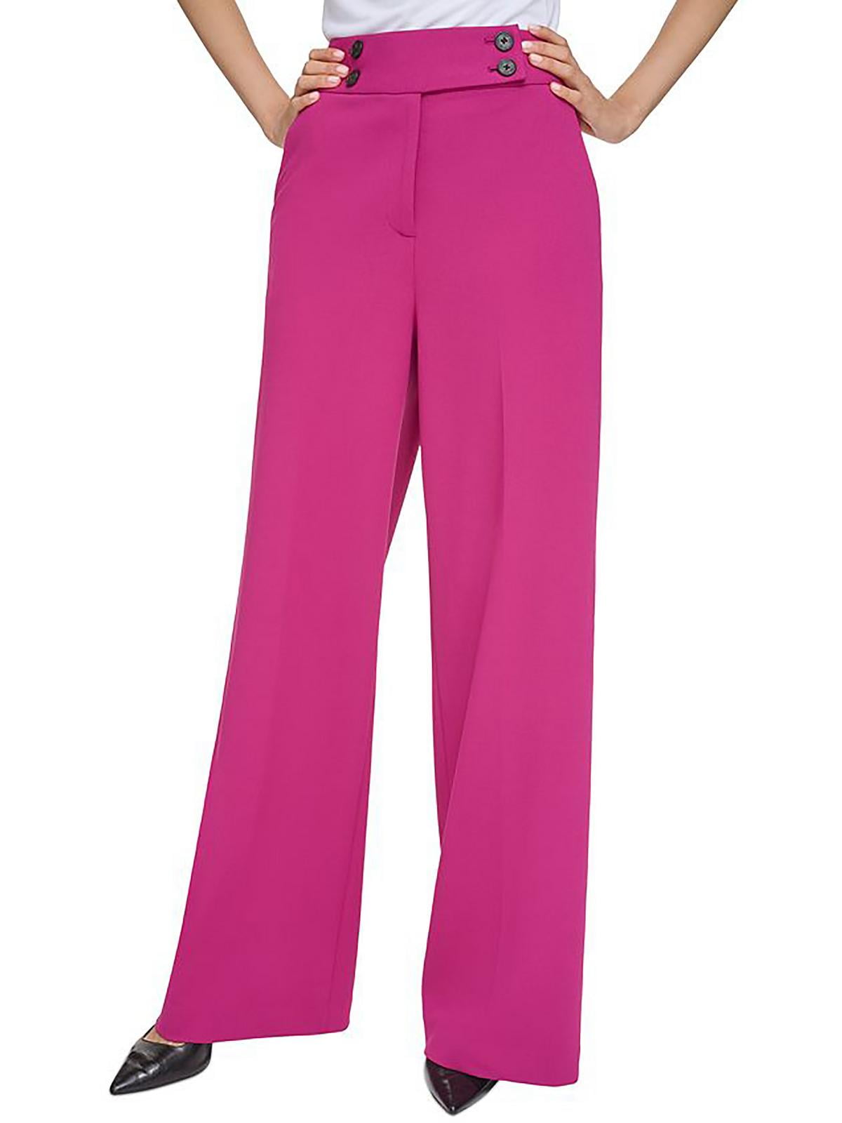 Calvin Klein Womens Petites High Rise Work Wear Wide Leg Pants ...
