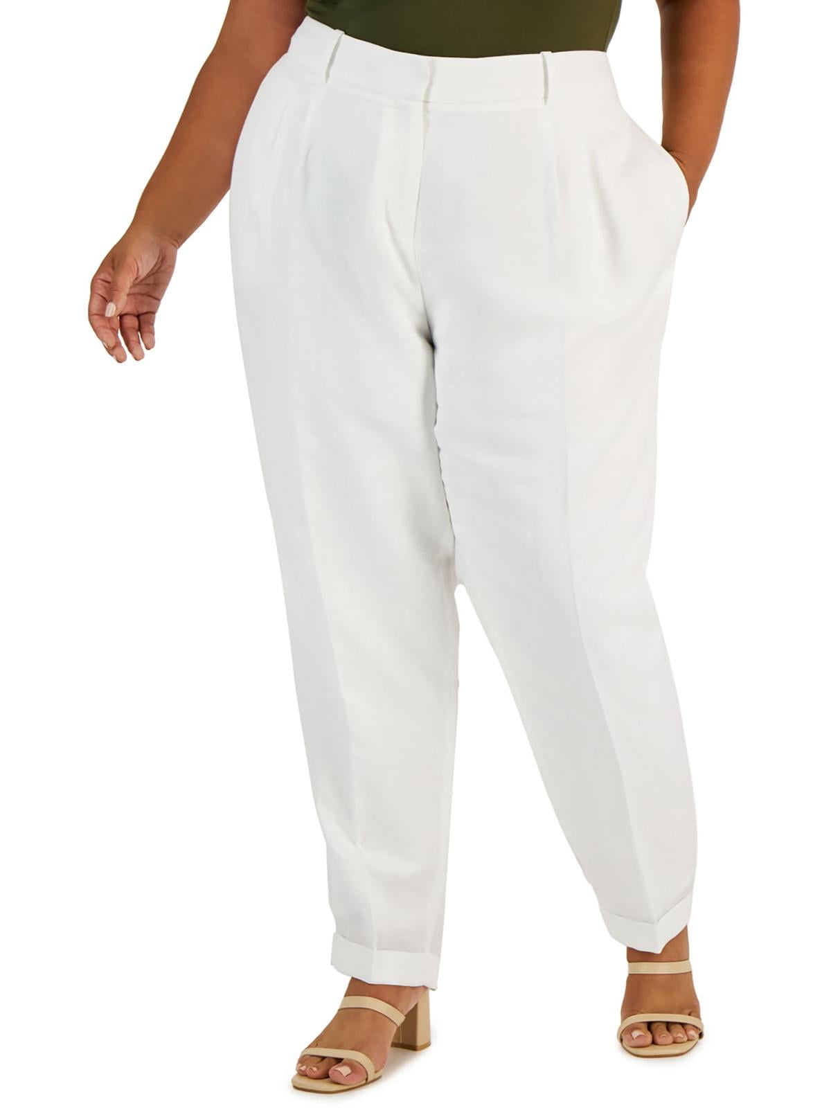Calvin Klein Womens Plus Pleat Front Wear To Work Ankle Pants
