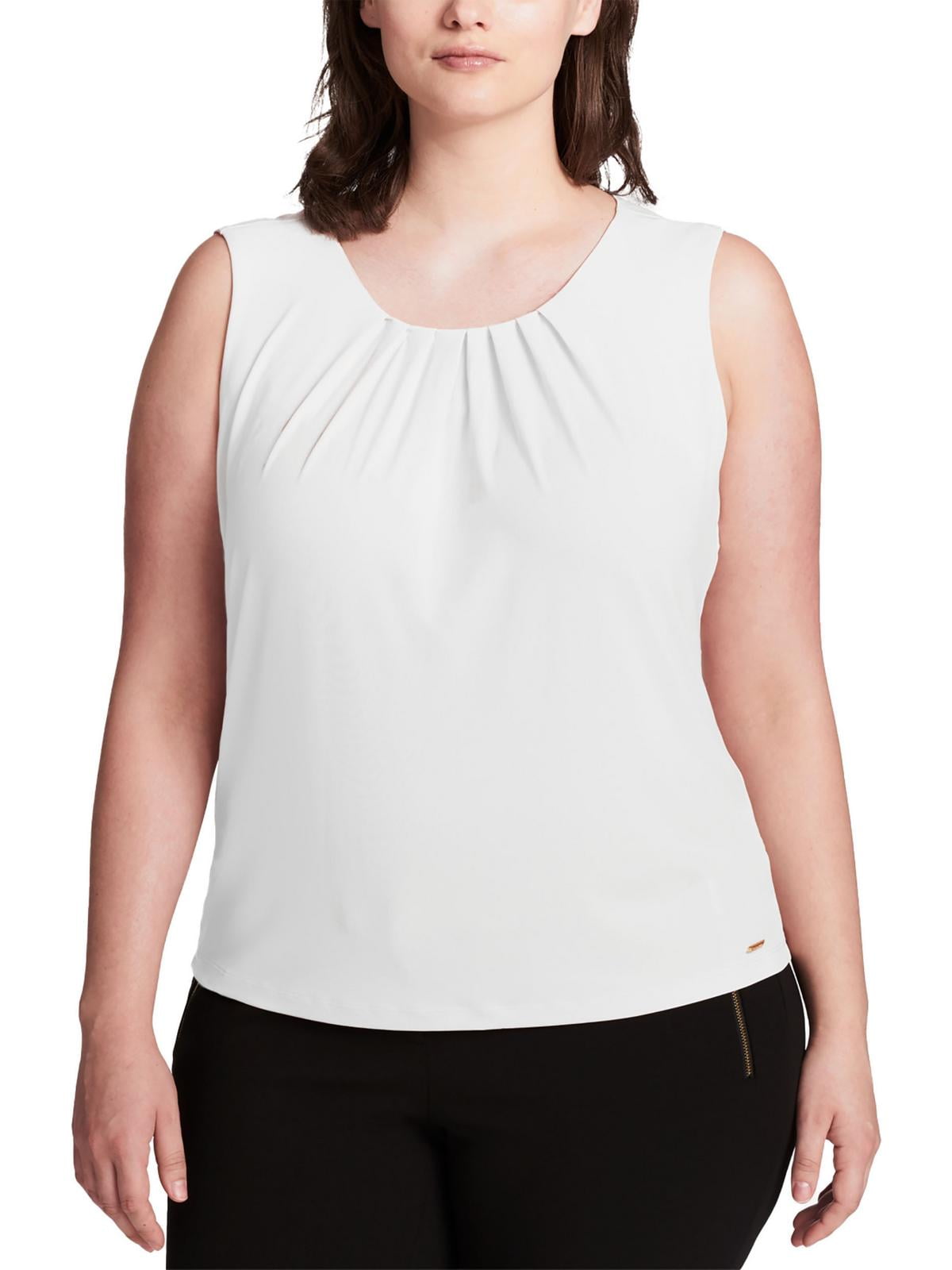 Calvin Klein Womens Plus Pleated Work Wear Cami - Walmart.com