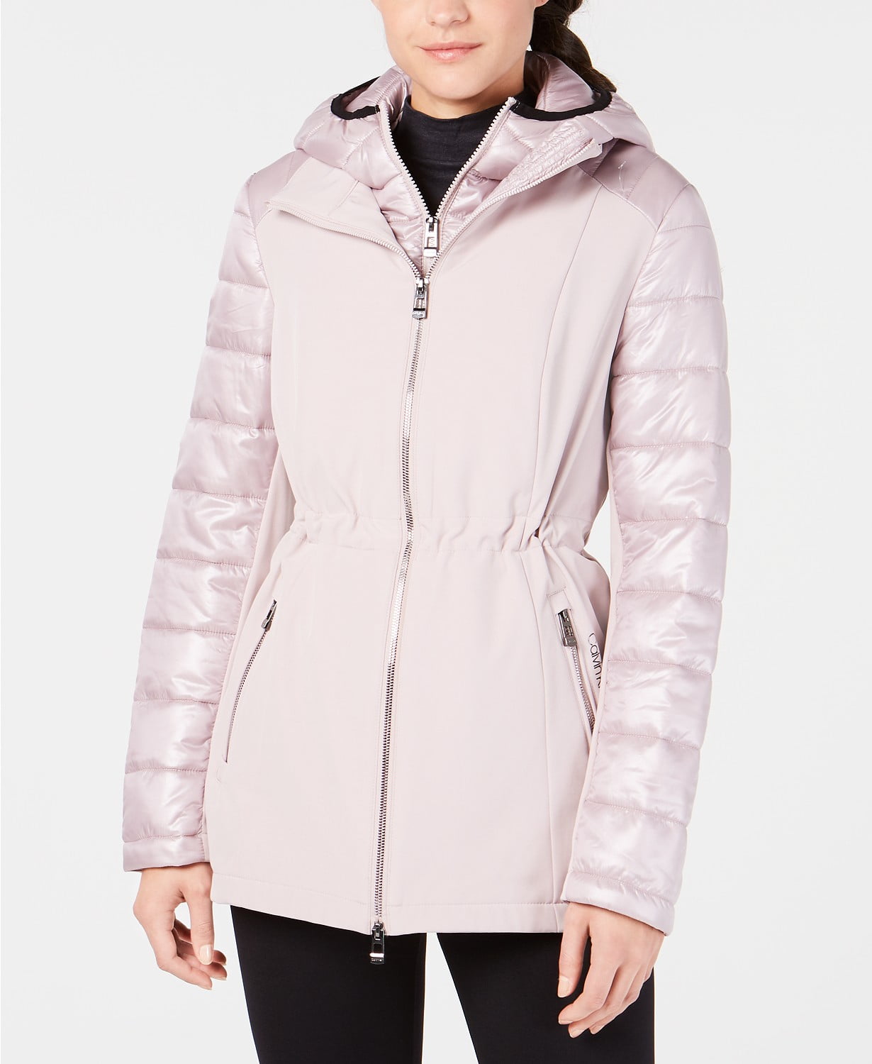 Calvin Klein Womens Quilted-Sleeve Soft-Shell Jacket,Purple,S - Walmart.com