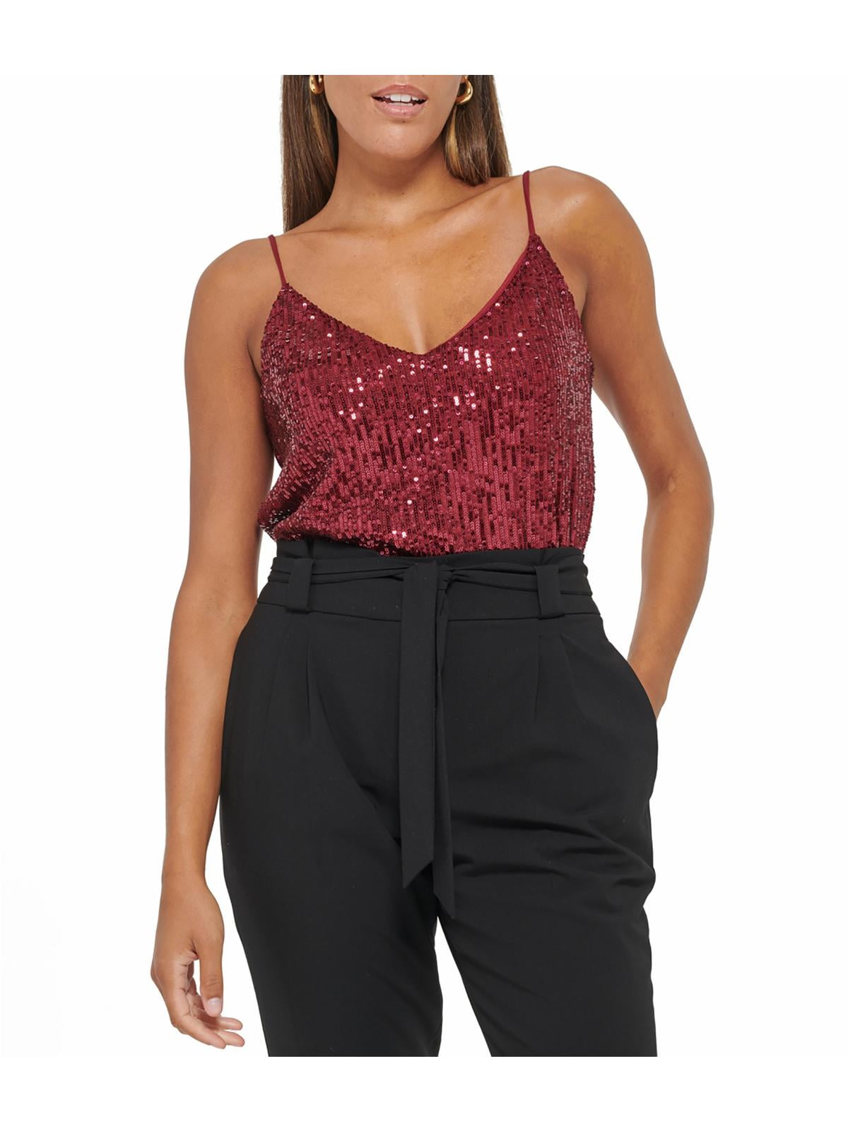Calvin Klein Womens Sequined Double V Cami - Walmart.com