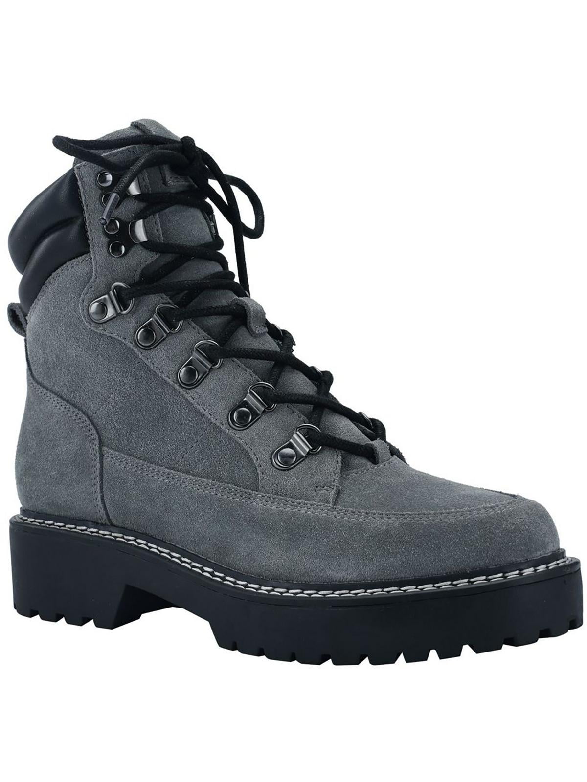 Calvin Klein Womens Shania Suede Lug Sole Combat & Lace-up Boots ...