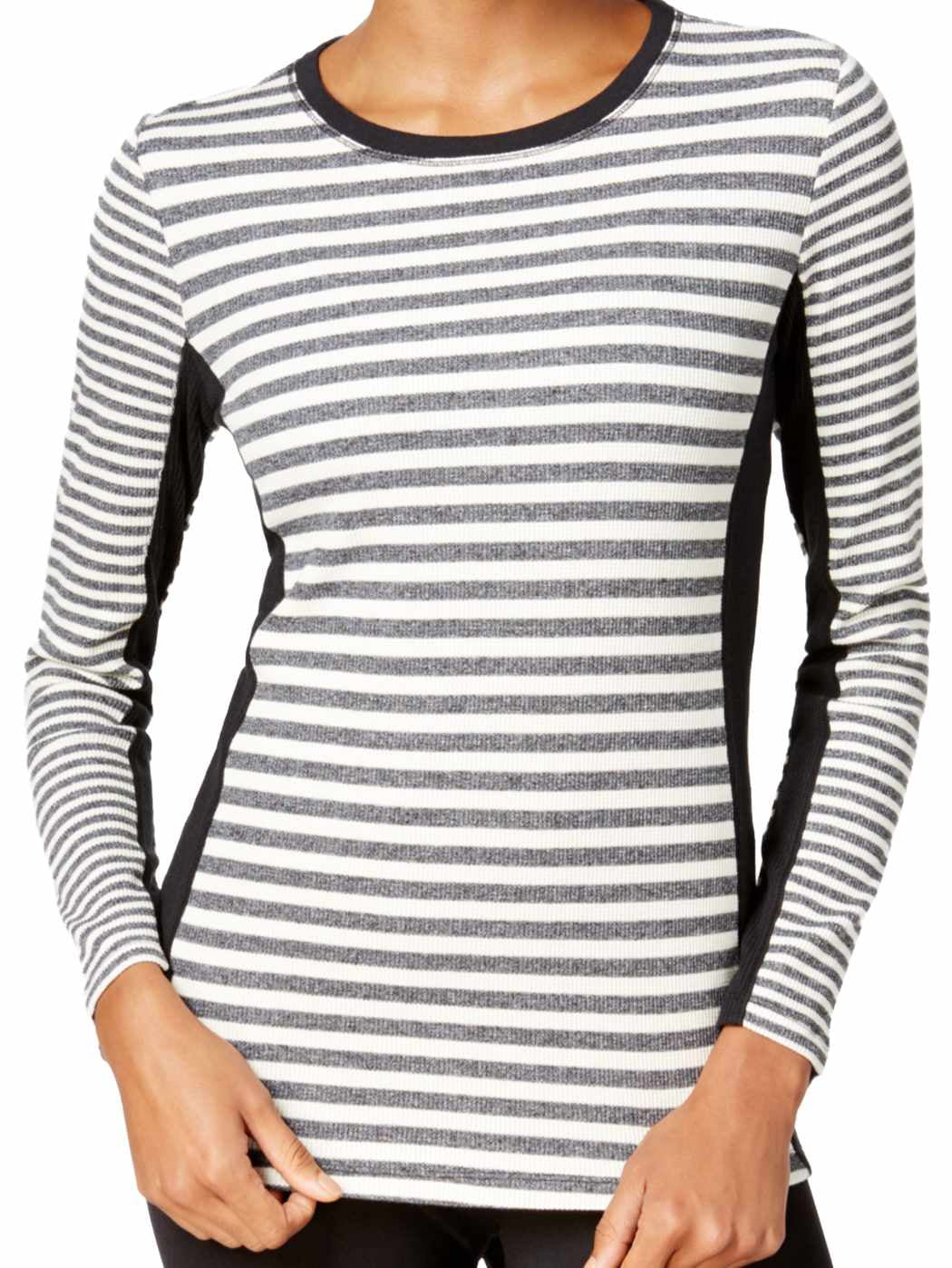 Calvin Klein Womens Striped Thermal Top - Walmart.com