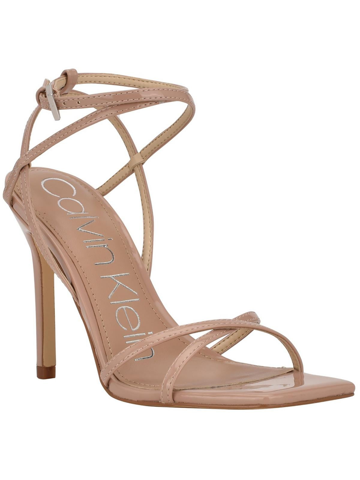 Calvin Klein Womens Tegin Patent Ankle Strap Heels - Walmart.com