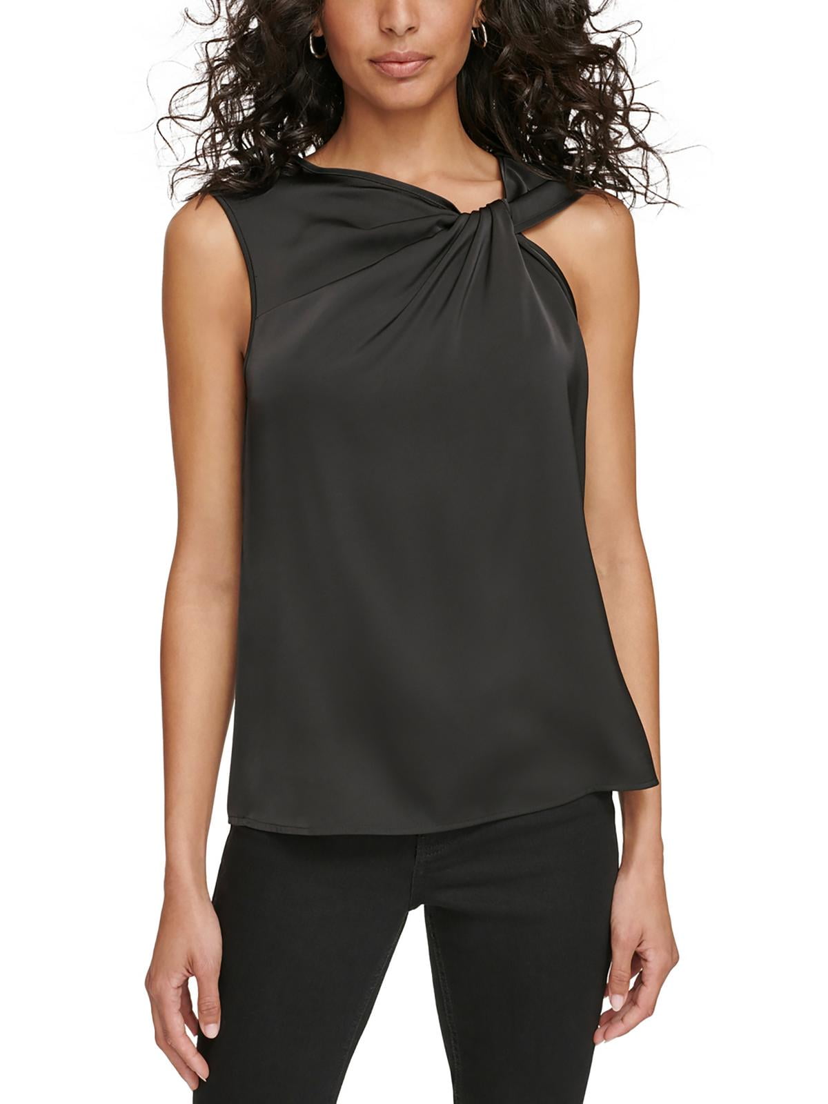 Calvin Klein Womens Twisted-Neck Tank Shell - Walmart.com