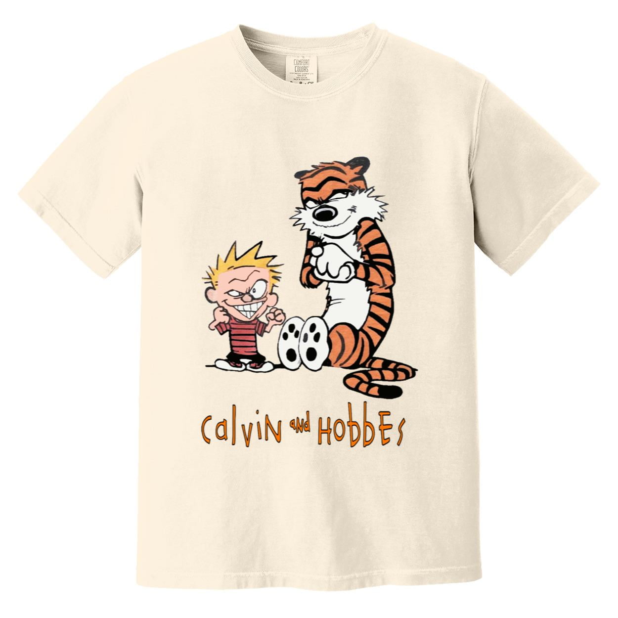 Calvin and Hobbes 90s Comic Strip Nostalgia Tribute Comfort Color T ...