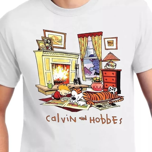 Calvin and Hobbes Graphic Calvin and Hobbes T-shirt All sizes white ...