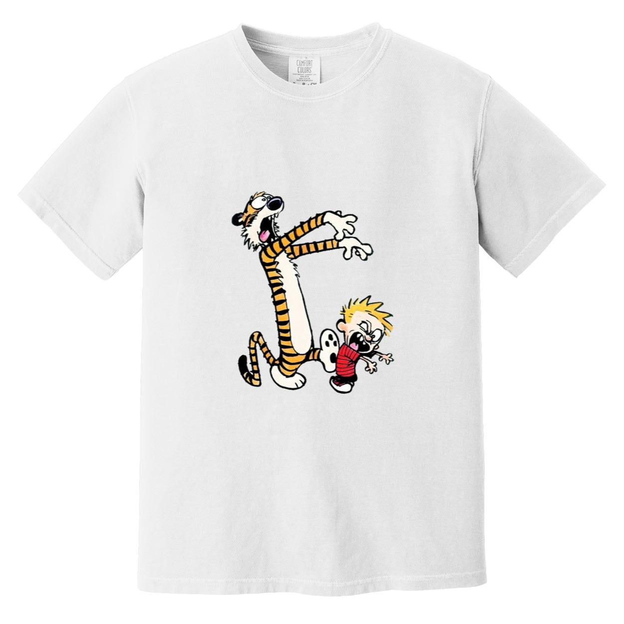 Calvin and Hobbes Horror Twist Dark Humor Comic Tribute Comfort Color T ...