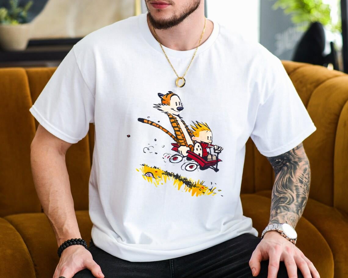 Calvin and Hobbes Wild Ride Comic Style Humor Nostalgia T-shirt, for ...
