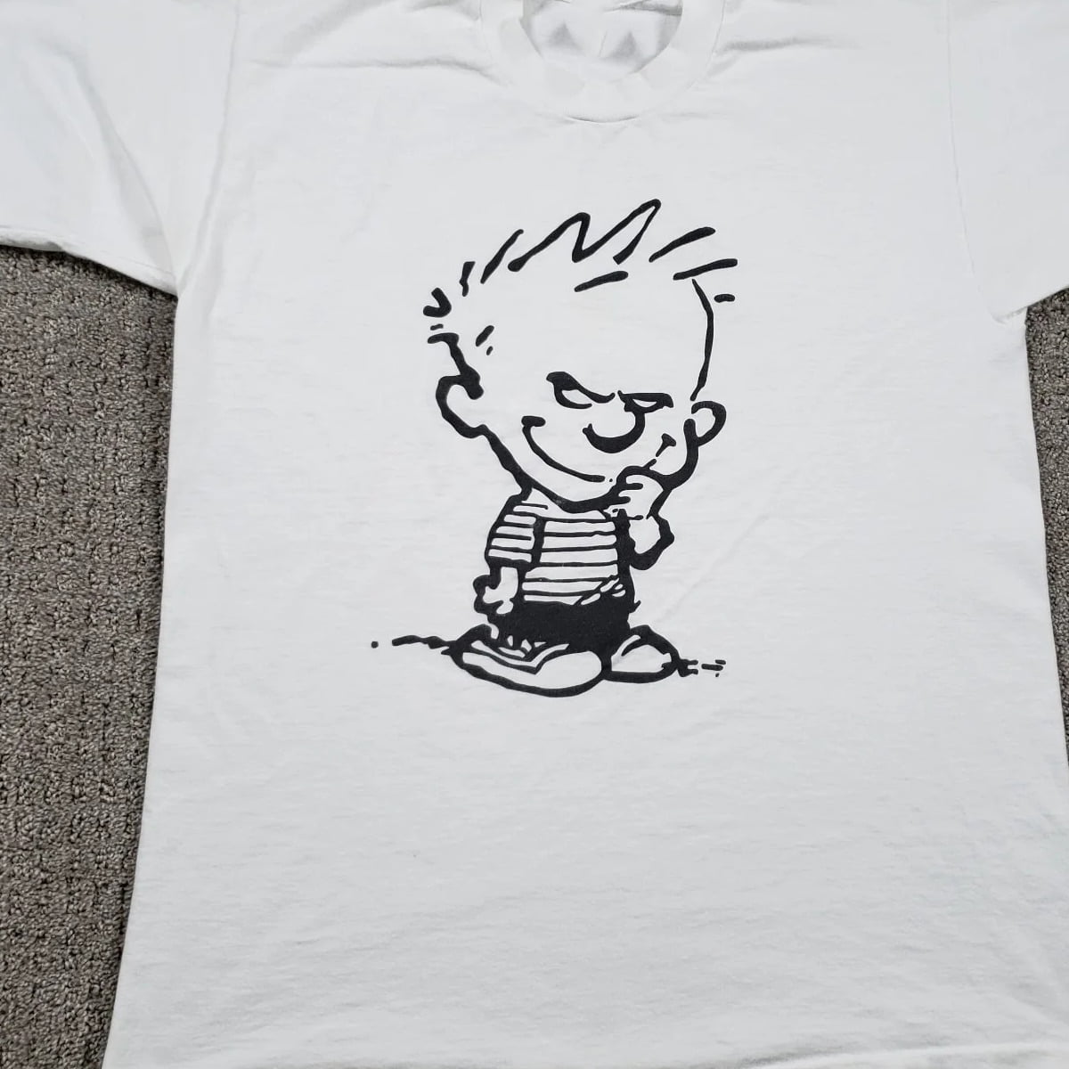 Calvin and Hobbes white T-shirt BASIC short sleeve All sizes S to 5Xl ...
