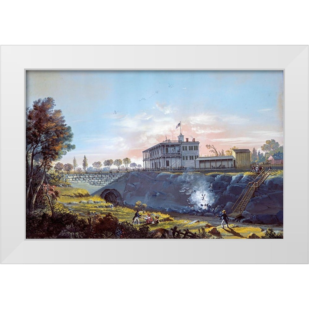 Calyo, Nicolino 18x13 White Modern Wood Framed Museum Art Print Titled - View of the Tunnel of ...