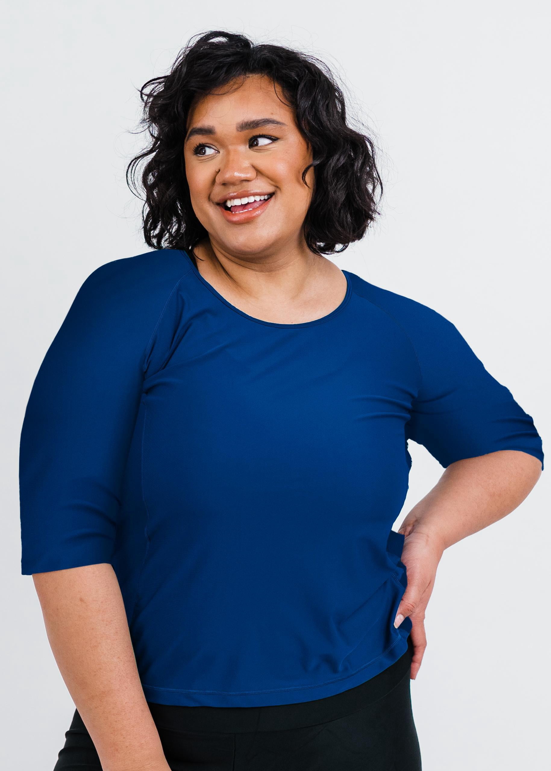 Calypsa Women's Loose Fit 3/4 Sleeve Rash Guard UPF 50+ Margaux Swim ...