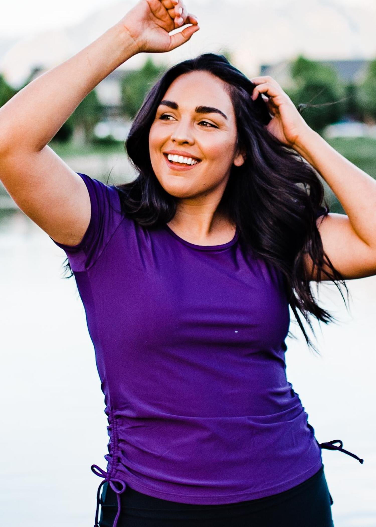 Calypsa Women's UPF 50+ Short Sleeve Adele Swim Top - Walmart.com