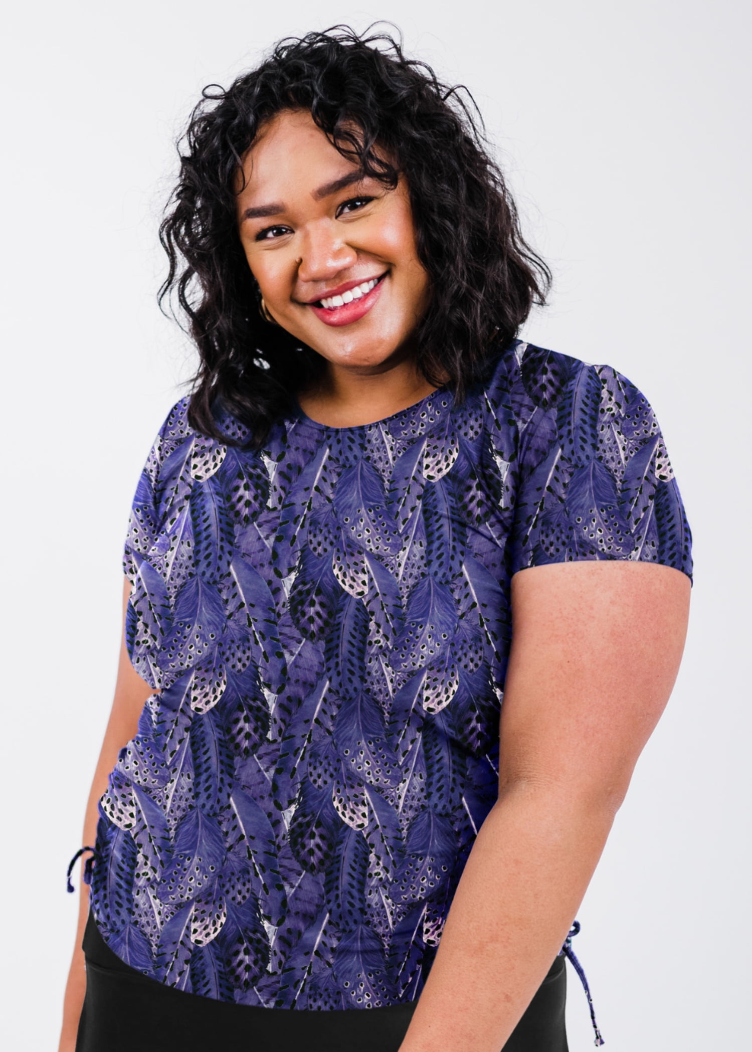 Calypsa Women's UPF 50+ Short Sleeve Adele Swim Top - Walmart.com