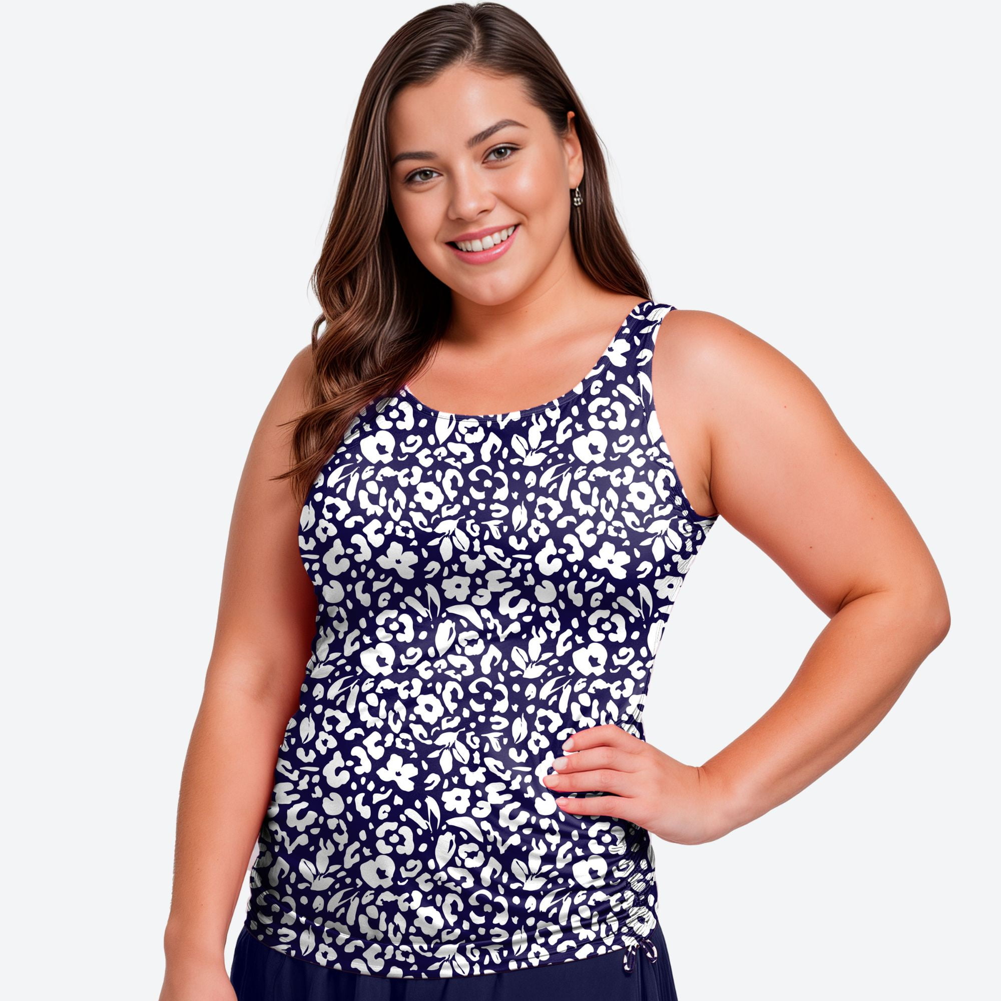 Calypsa Women's and Women's Maya Tankini Swim Top With Built-in Bra ...