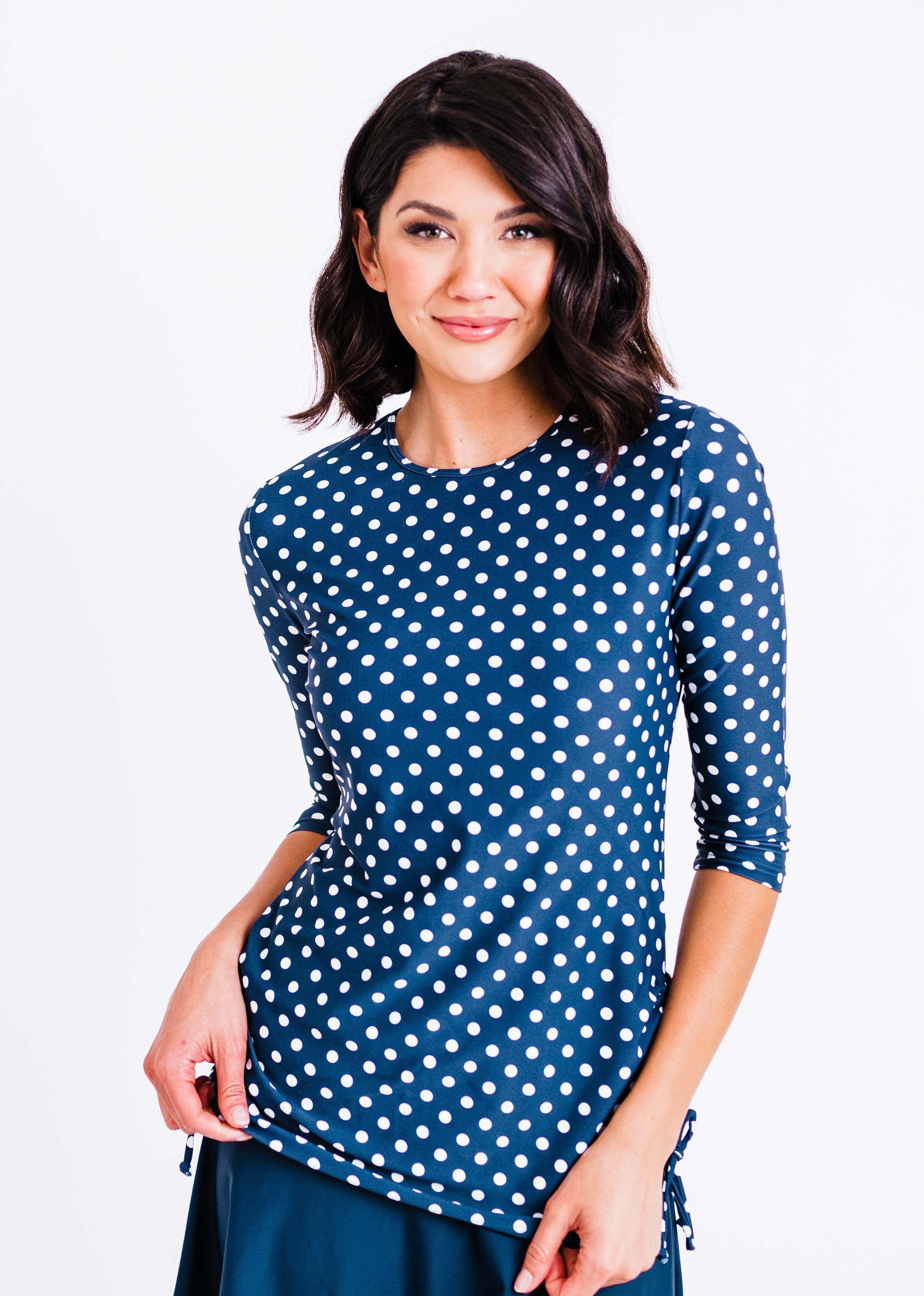 Calypsa Women's and Women's Plus 3/4 Sleeve Margaux Swim Top - Walmart.com