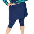 Calypsa Women's and Women's Plus High Waisted Flared Swim Skort with ...