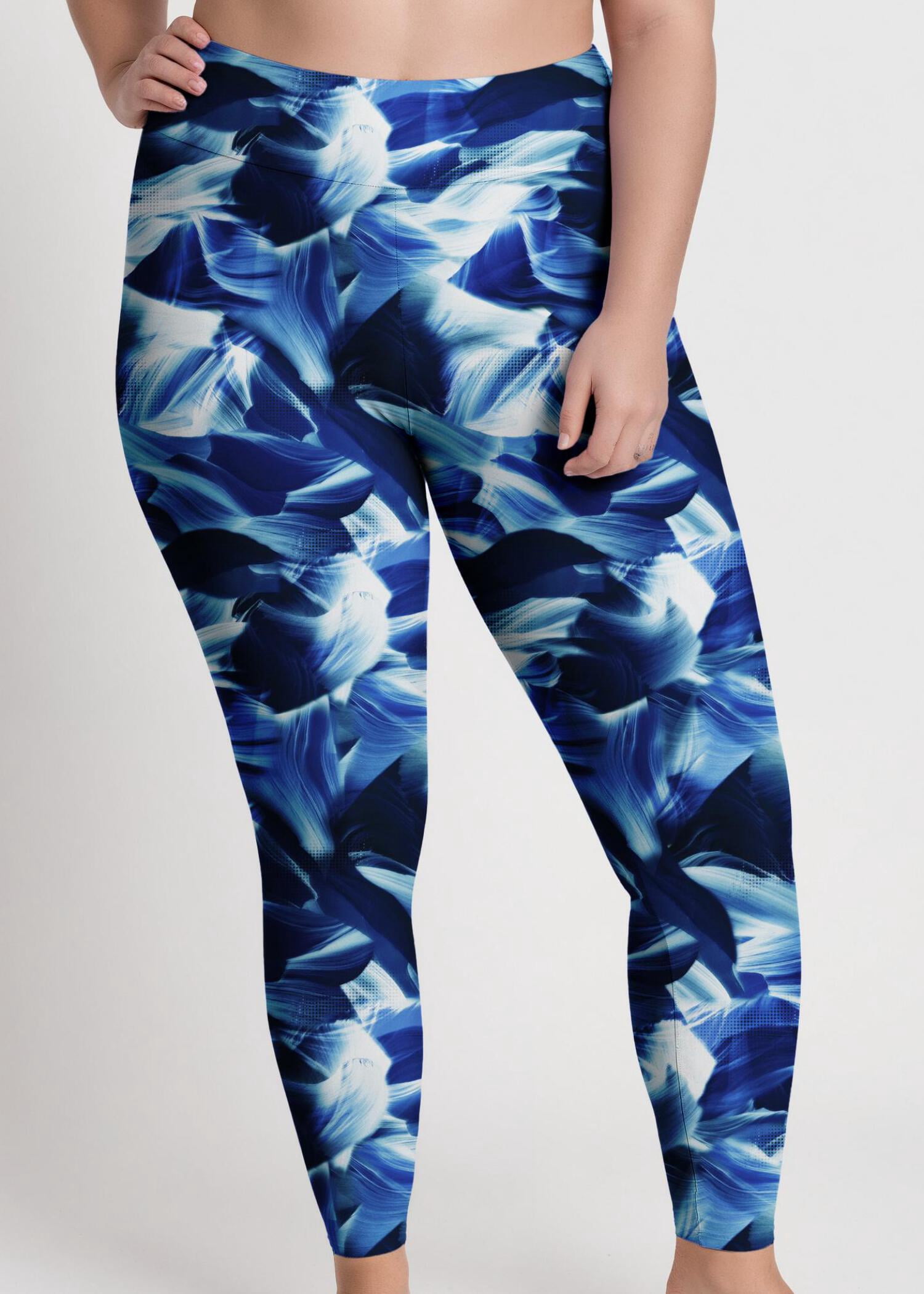 Calypsa Women's and Women's Plus High Waisted Long Swim Leggings ...