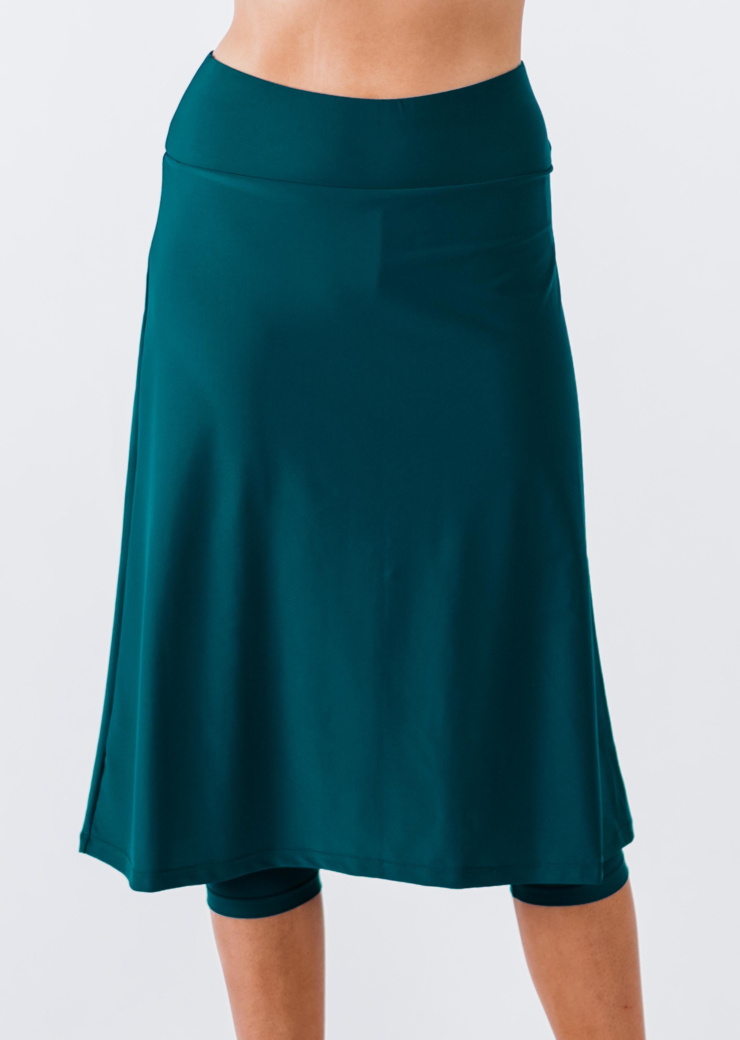 Calypsa Women's and Women's Plus High Waisted Long Swim Skort with ...