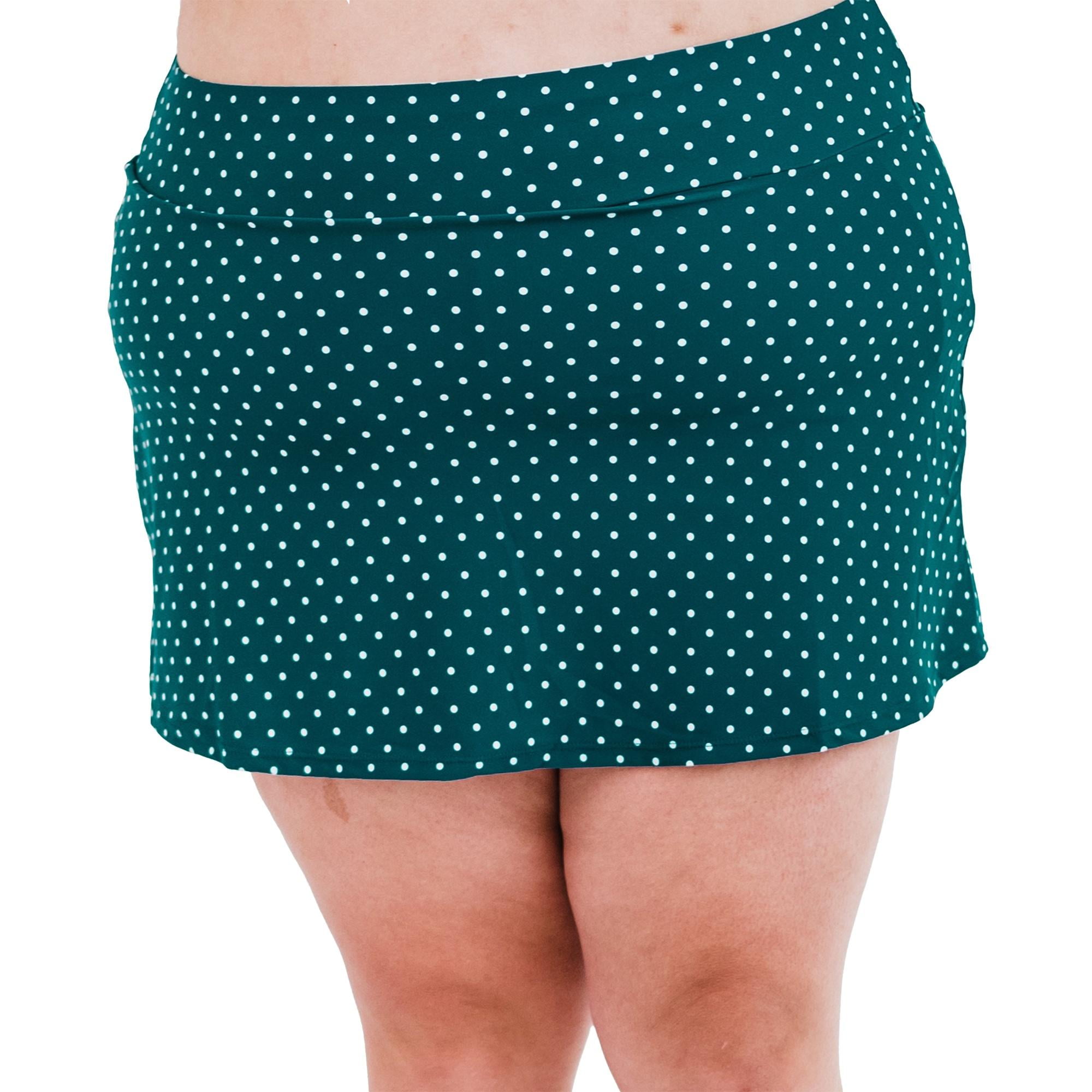 Calypsa Women's and Women's Plus High Waisted Short Swim Skort with ...