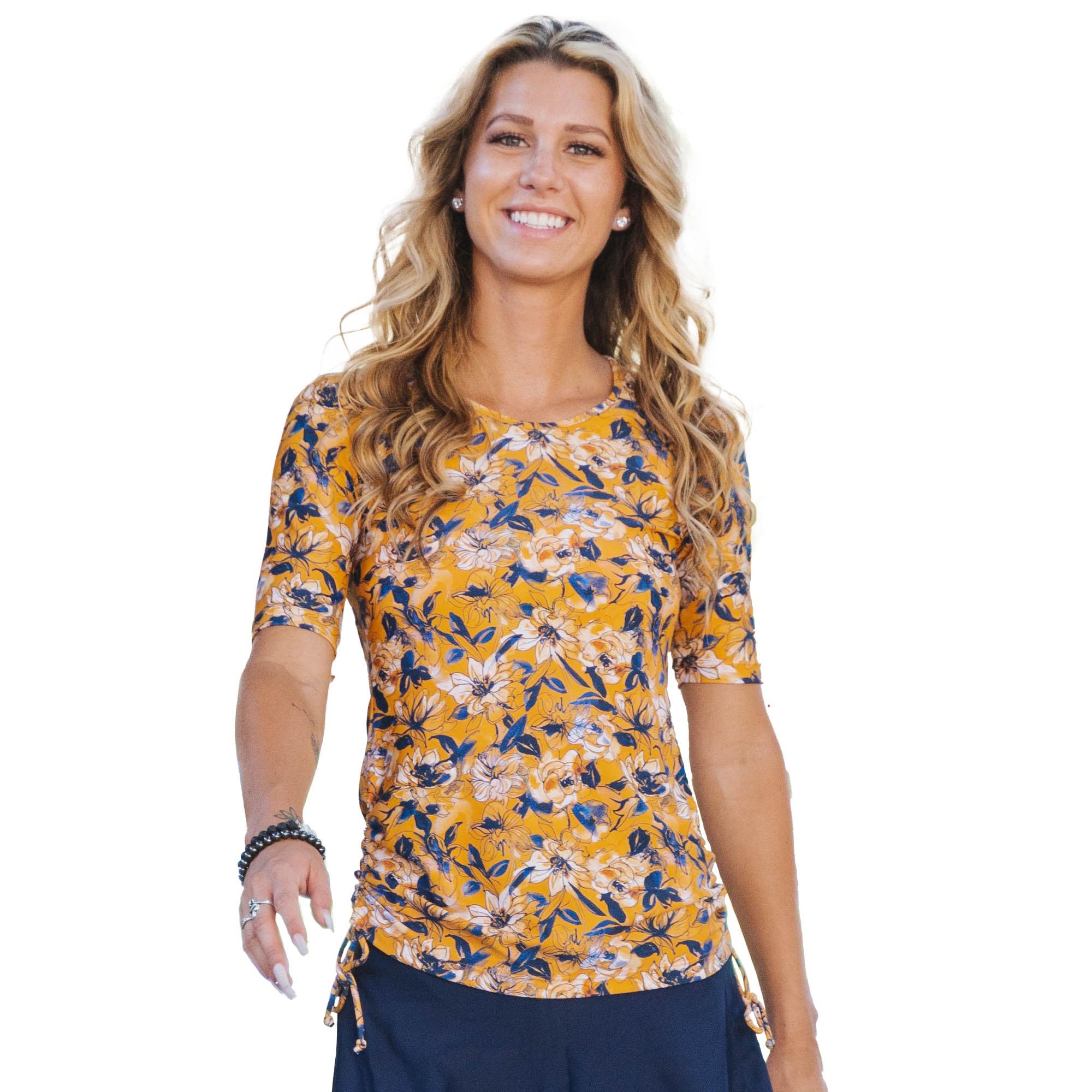 Calypsa Women's and Women's Plus Short Sleeve Adele Swim Top - Walmart.com