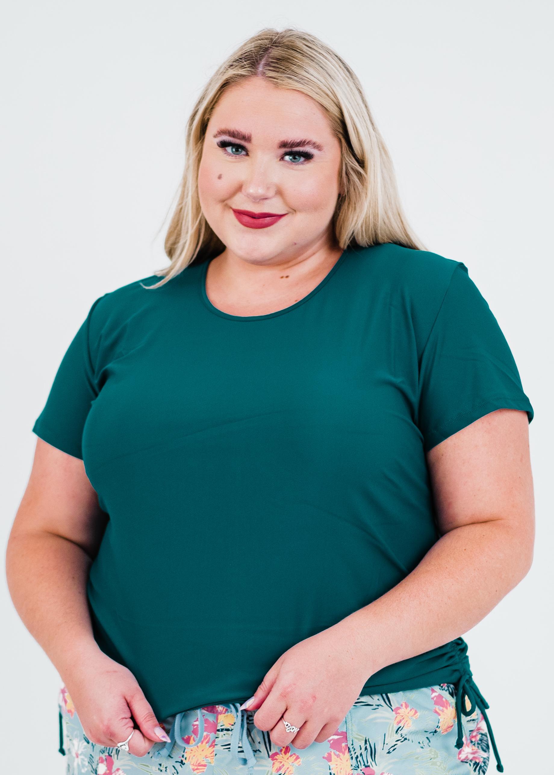 Calypsa Women's and Women's Plus Short Sleeve Adele Swim Top - Walmart.com