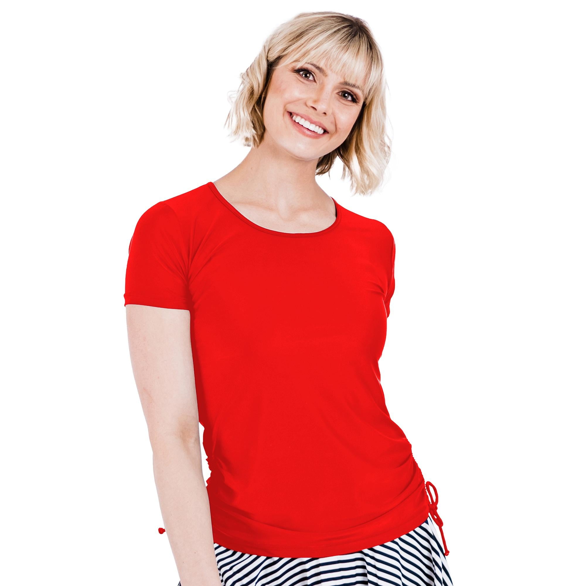 Calypsa Women's and Women's Plus Short Sleeve Adele Swim Top - Walmart.com