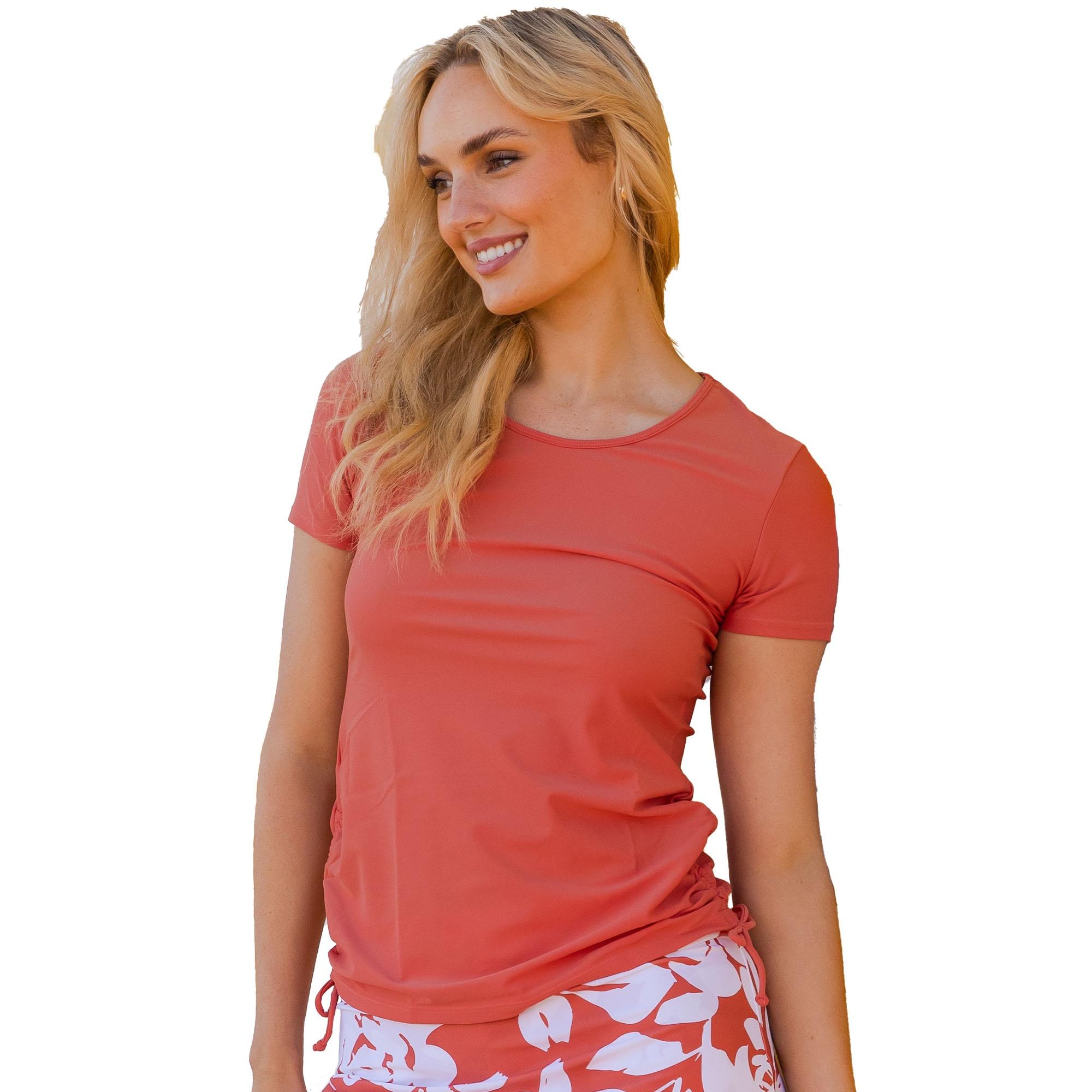 Calypsa Women's and Women's Plus Short Sleeve Adele Swim Top - Walmart.com