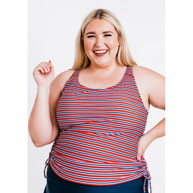 Calypsa Women's and Women's Plus Tankini Maya Swim Top with Removable ...