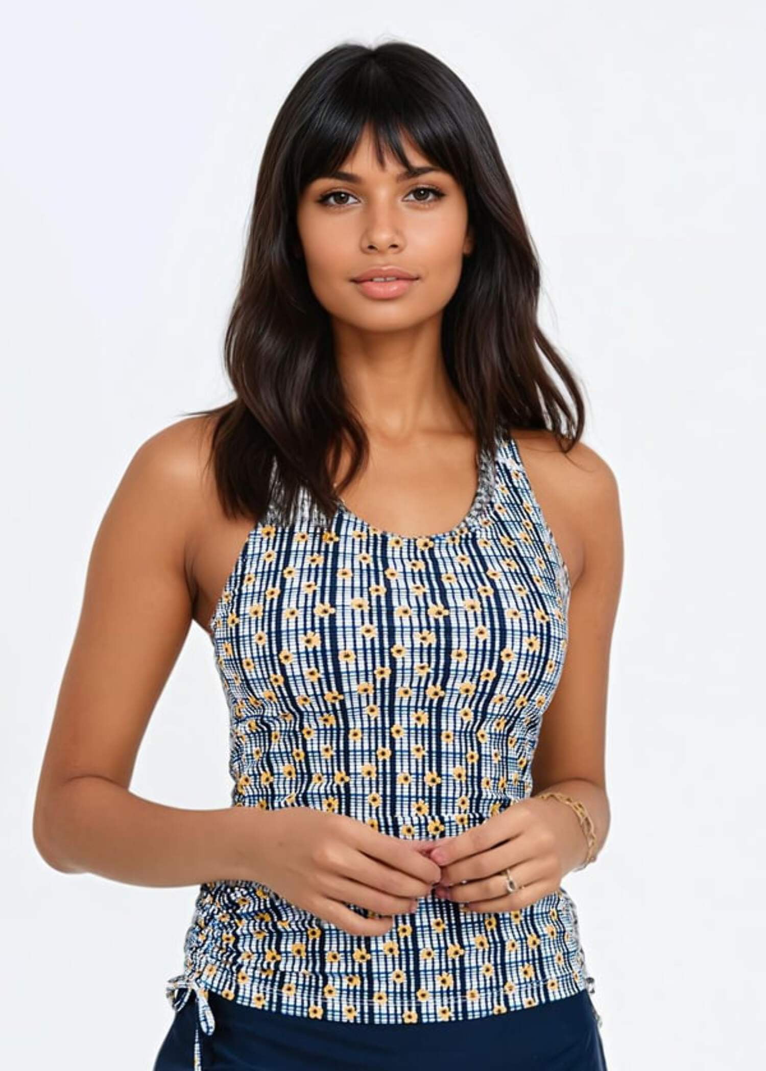 Calypsa Women's and Women's Plus Tankini Maya Swim Top with Removable ...