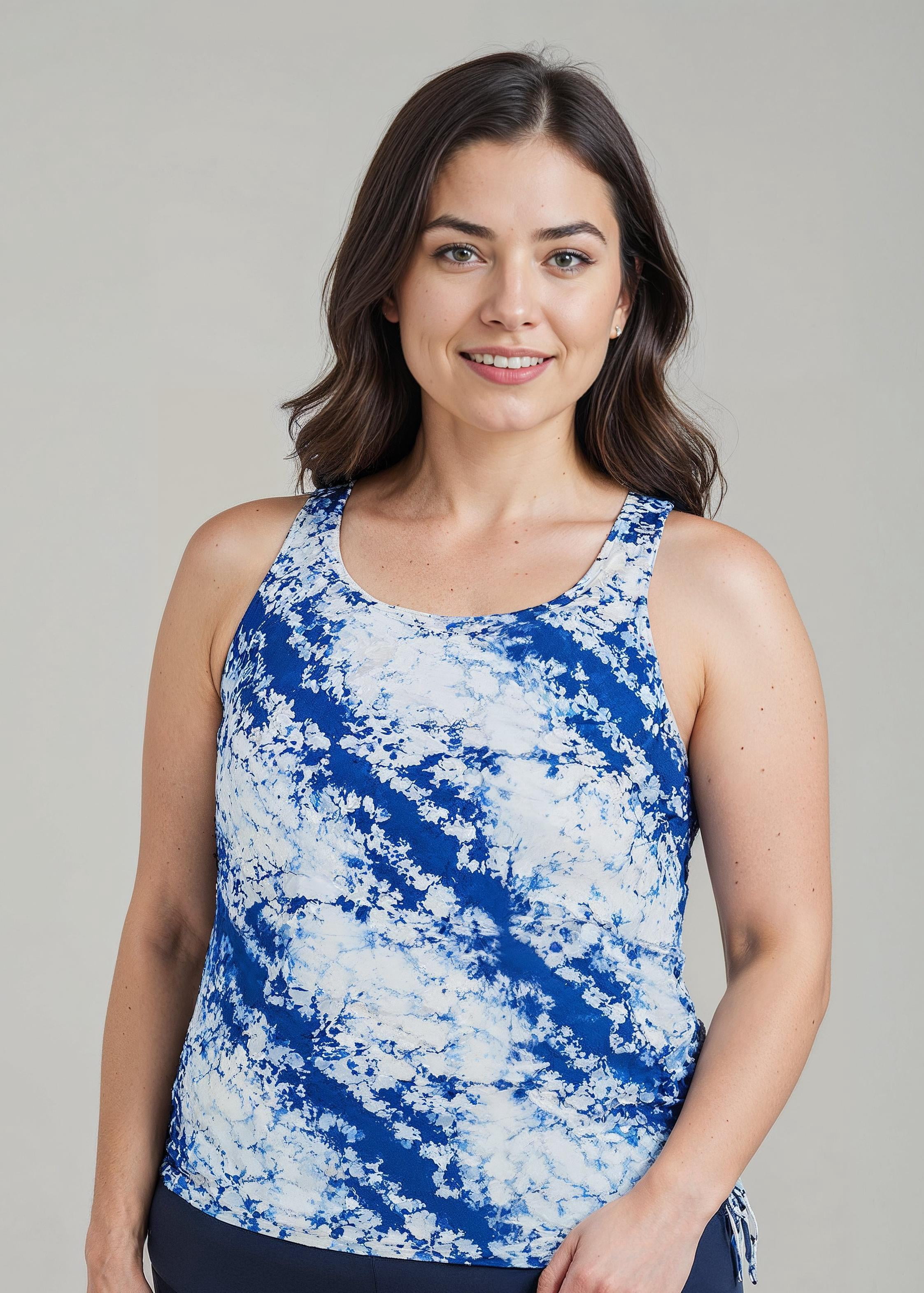Calypsa Women's and Women's Plus Tankini Maya Swim Top with Removable ...