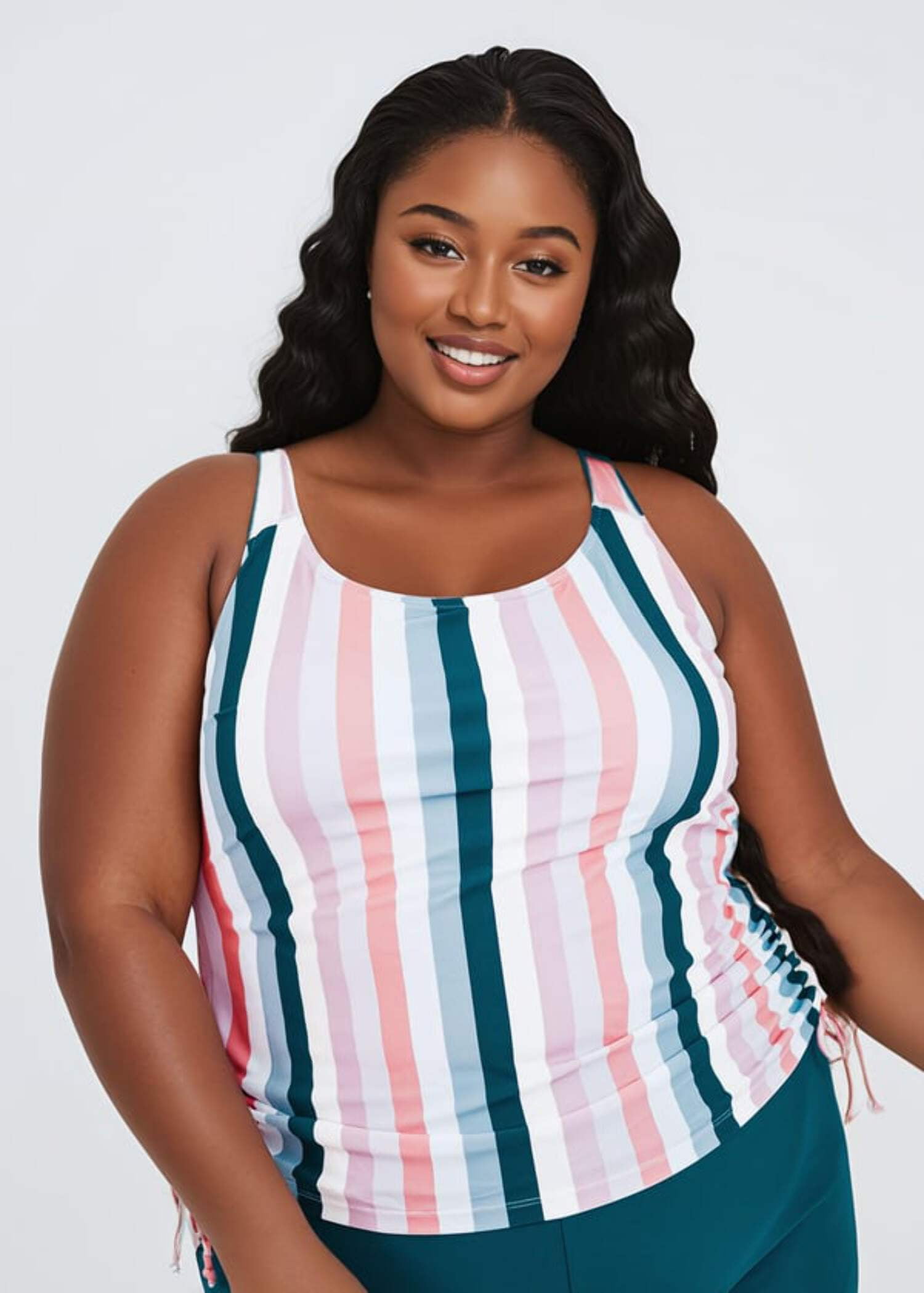 Calypsa Women's and Women's Plus Tankini Maya Swim Top with Removable ...