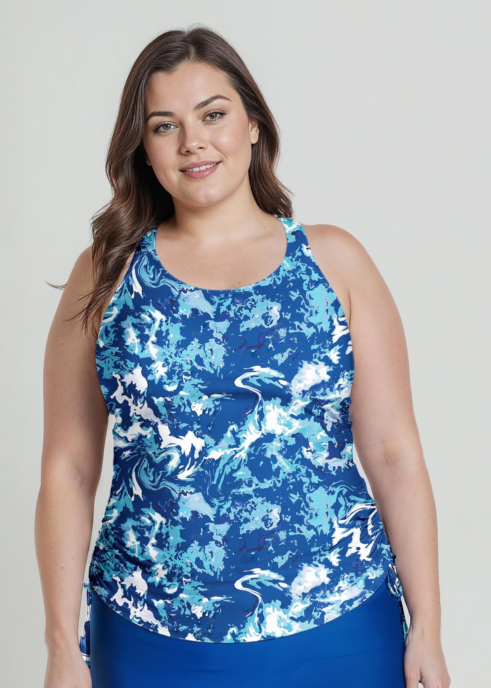 Calypsa Women's and Women's Plus Tankini Maya Swim Top with Removable ...