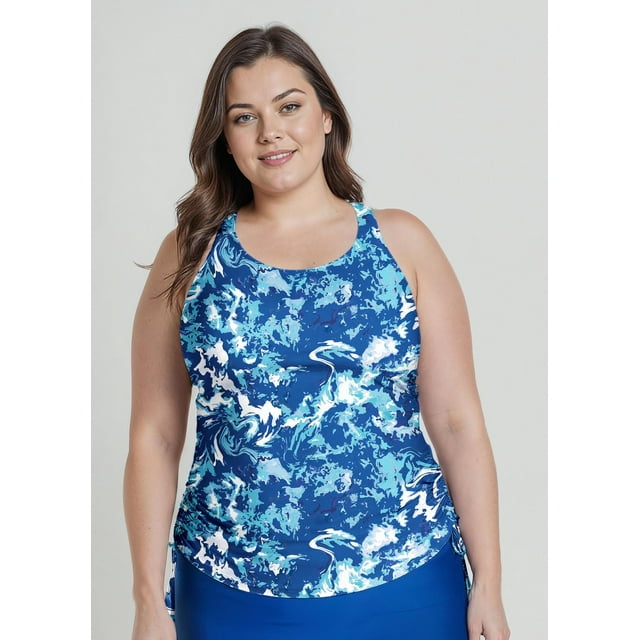 Calypsa Women's and Women's Plus Tankini Maya Swim Top with Removable Cups - Walmart.com