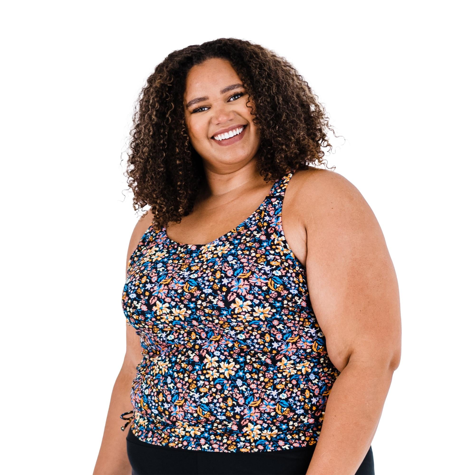 Calypsa Women's and Women's Plus Tankini Maya Swim Top with Removable ...