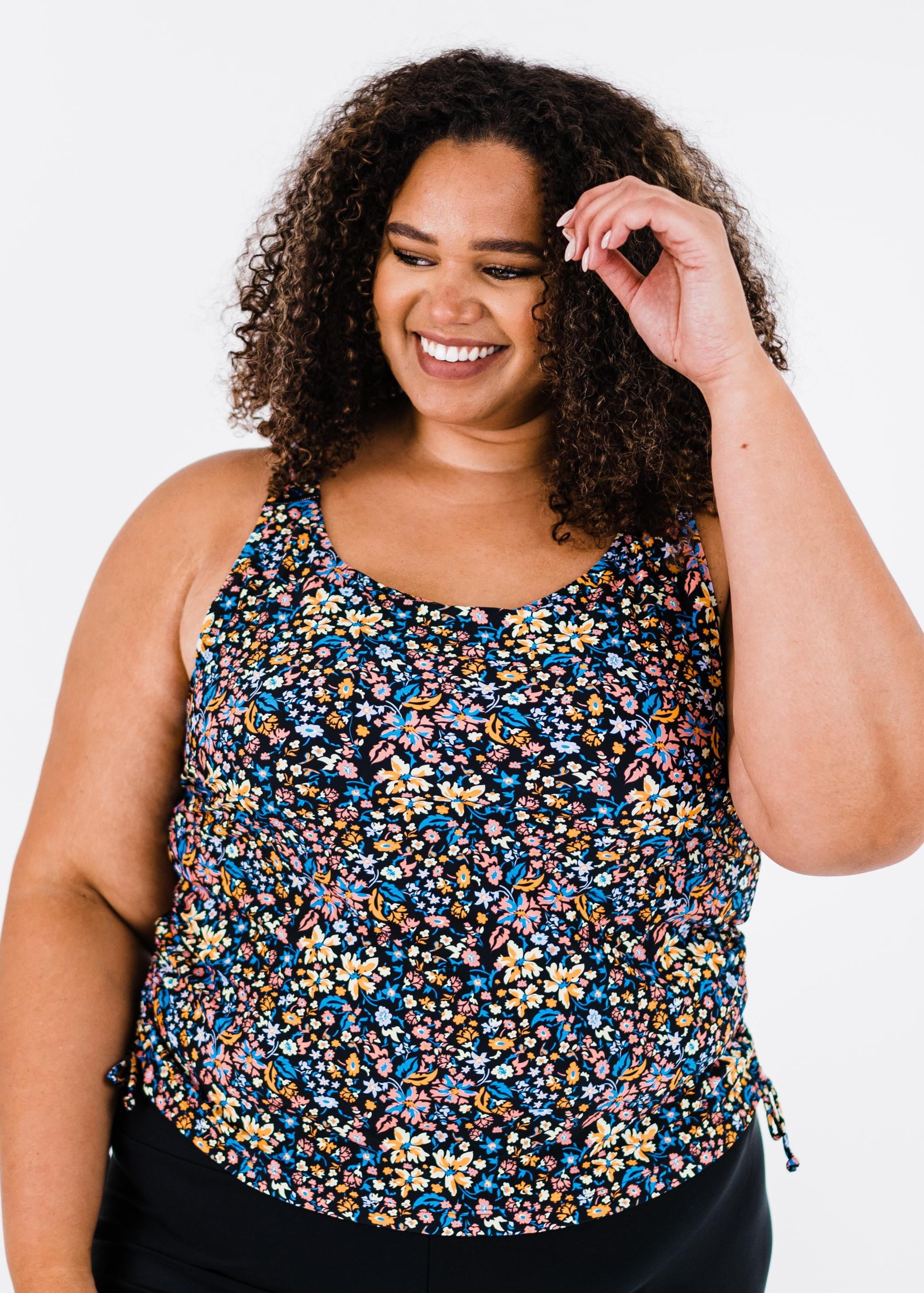 Calypsa Women's and Women's Plus Tankini Maya Swim Top with Removable ...