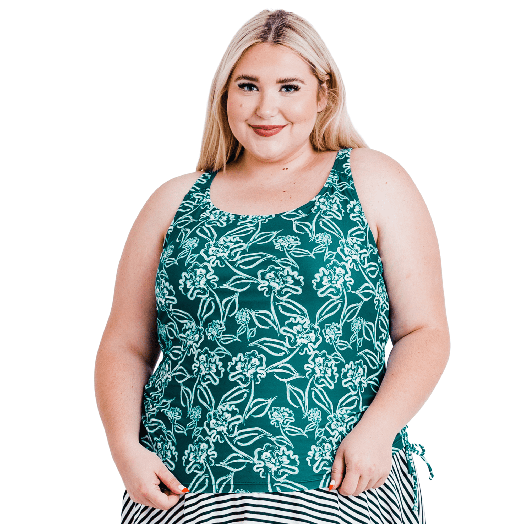 Calypsa Women's and Women's Plus Tankini Maya Swim Top with Removable ...