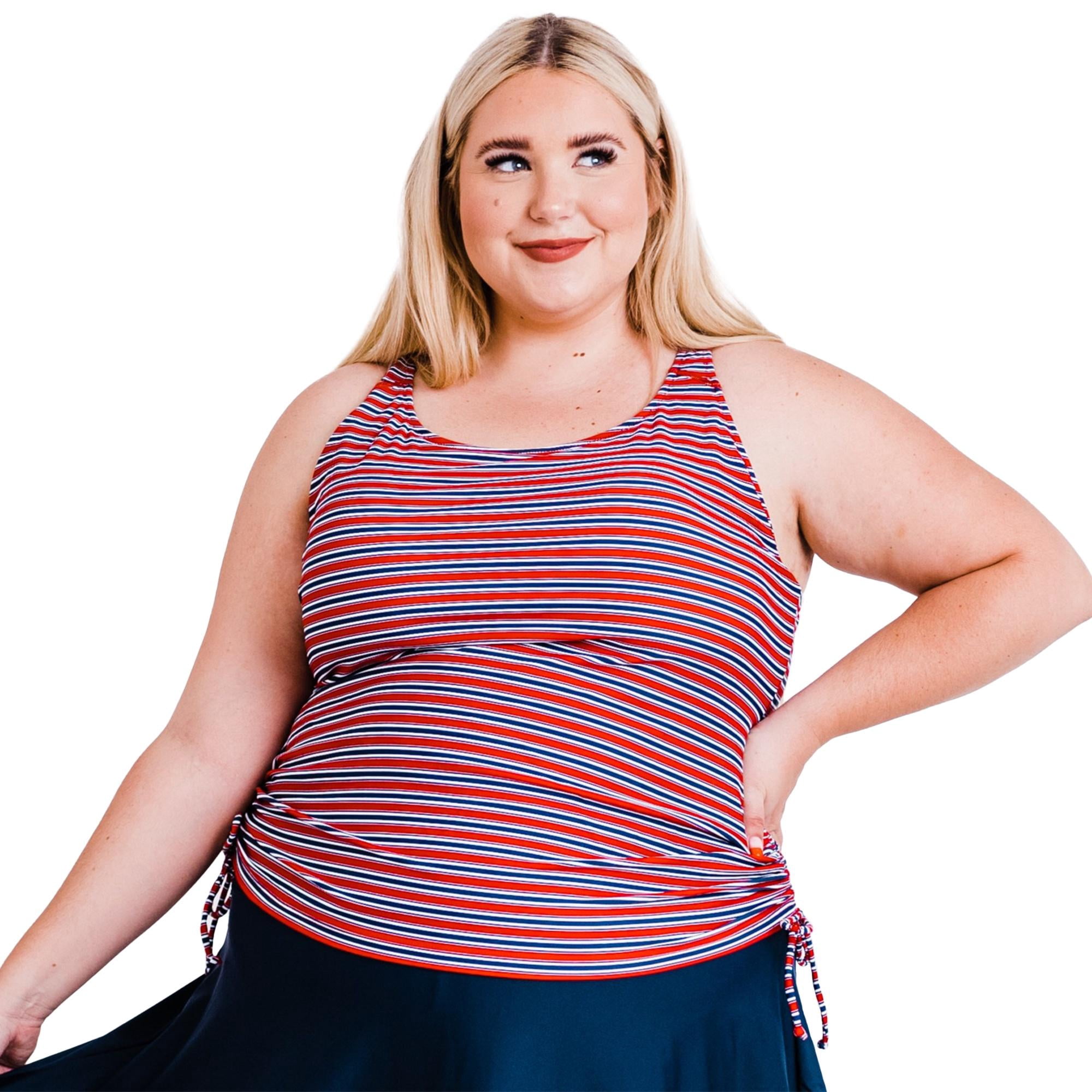 Calypsa Women's and Women's Plus Tankini Maya Swim Top with Removable ...