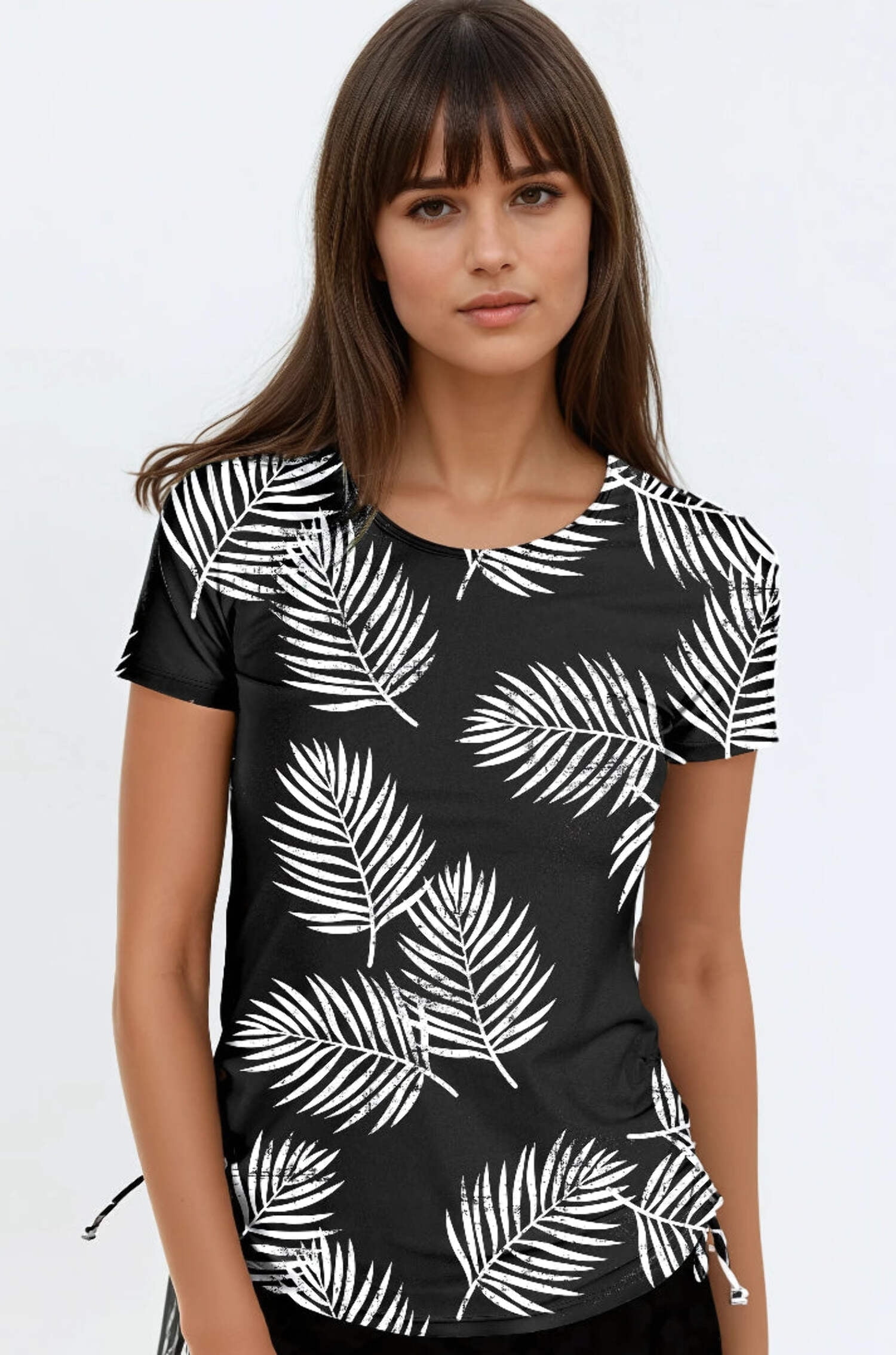 Calypsa Women's and Women's Short Sleeve Adele Swim Top - Walmart.com