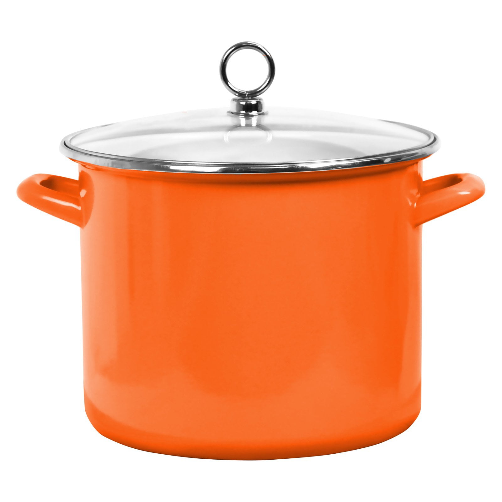 Calypso Basics, 8 Qt. Stock Pot with Glass Lid, Orange - Walmart.com