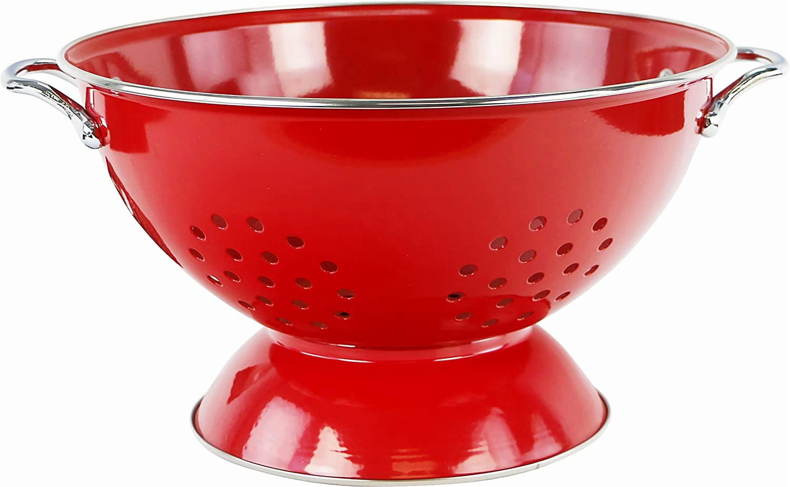 Calypso Basics Extra Large Enameled Colander with Solid Base, Strainer ...