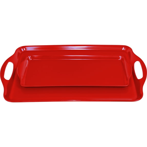 Calypso Basics, Tray Set(Tidbit & Rectangular), Red - Walmart.com