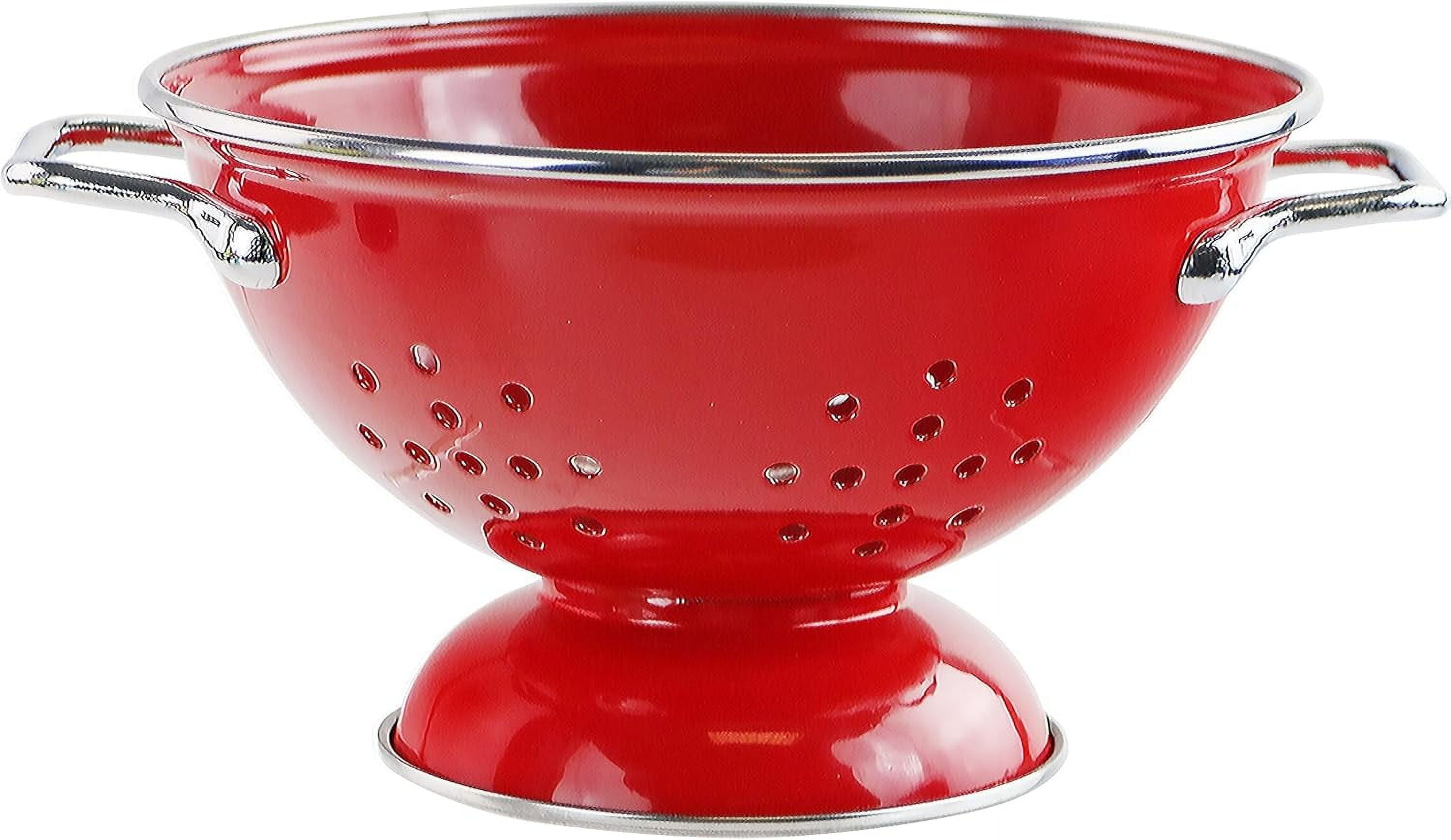 Calypso Basics by Powder Coated Enameled Colander, 1 Quart, Red ...