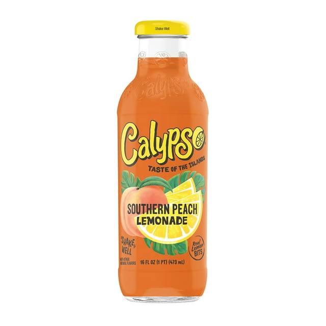 Calypso Southern Peach Lemonade, 16 Fl Oz, Real Lemon Bits, Refreshing ...